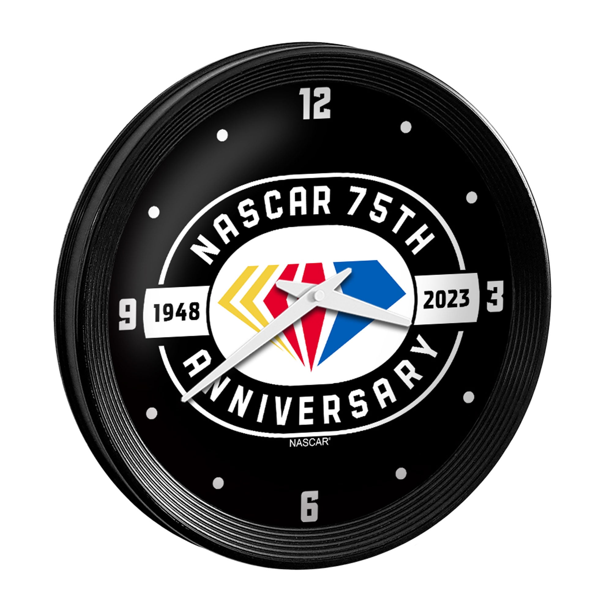 NASCAR 75th Anniversary 15" Ribbed Frame Wall Clock - Walmart.com