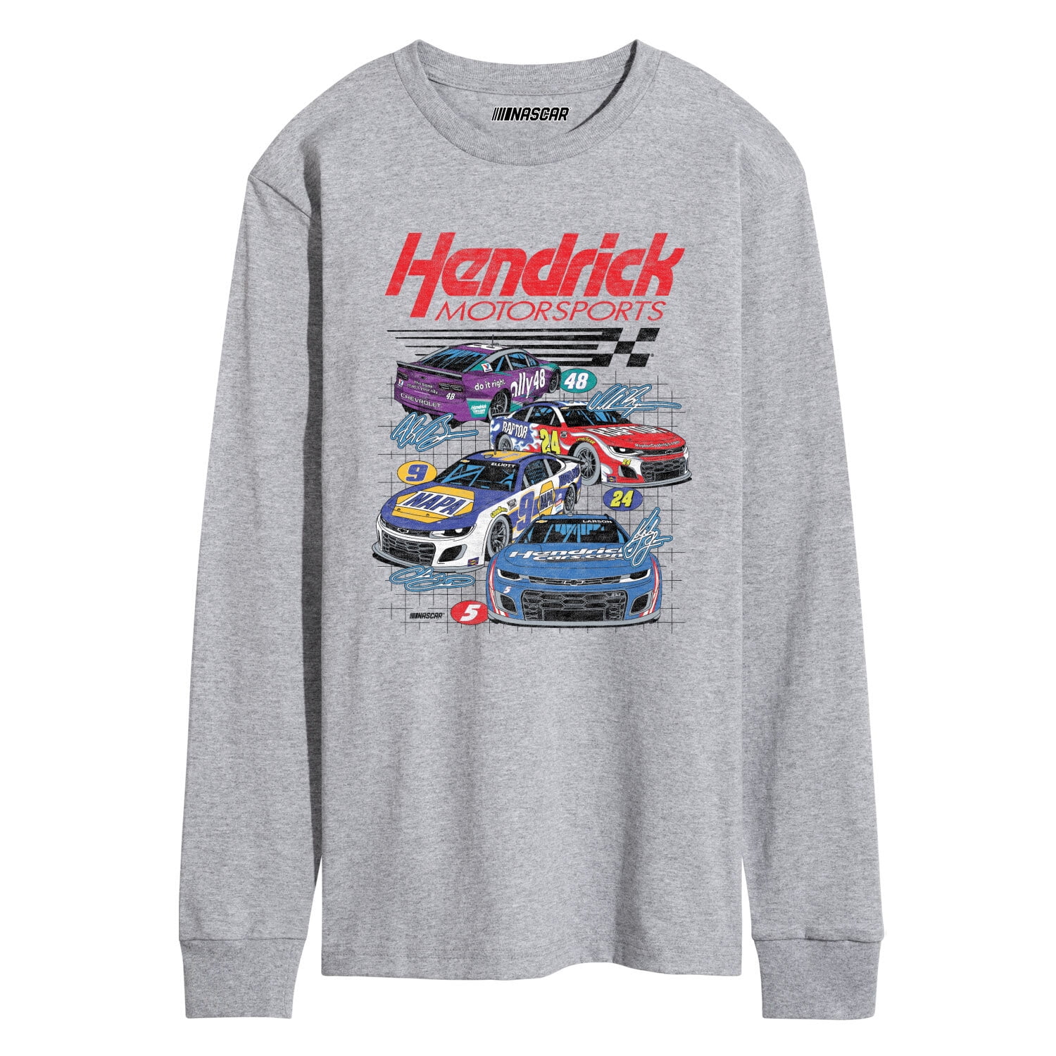 NASCAR - Hendrick Motorsports Cars - Adult Long Sleeve Tee - Walmart.com