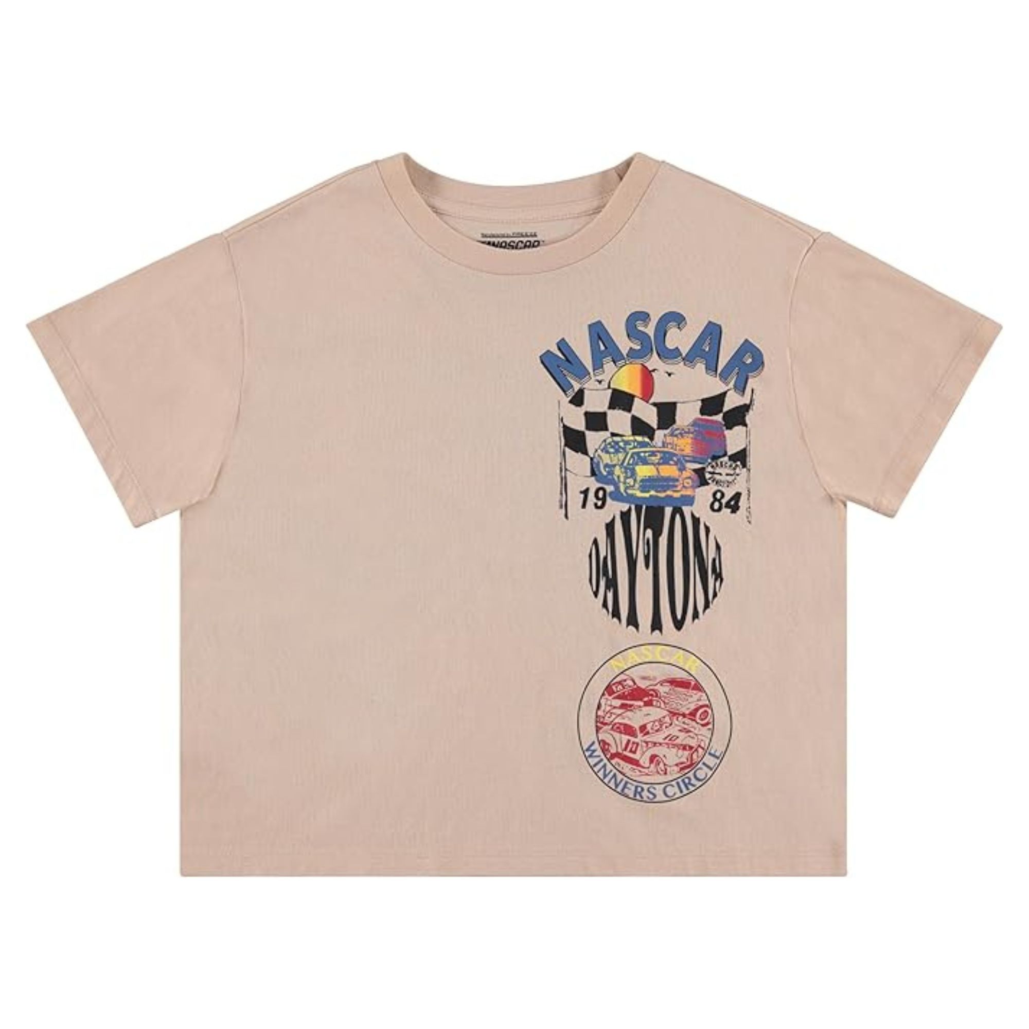 NASCAR Ladies Shirt, Classic Racing Crop Top Nascar Shirt Tan - S ...