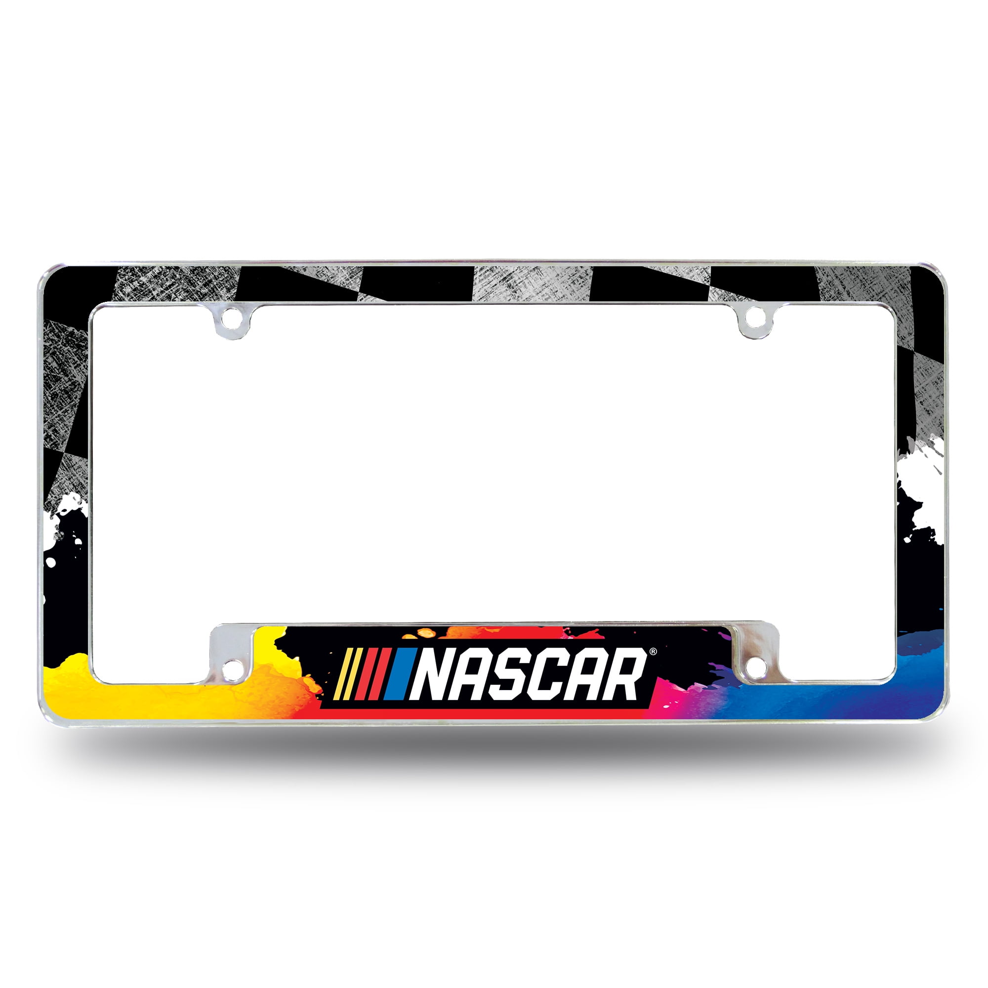NASCAR Logo Metal License Plate Frame Chrome Tag Cover 12x6 Inch All ...