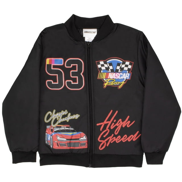 NASCAR Racing Boy's Varsity Bomber Jacket - Graphic Print Racecar ...