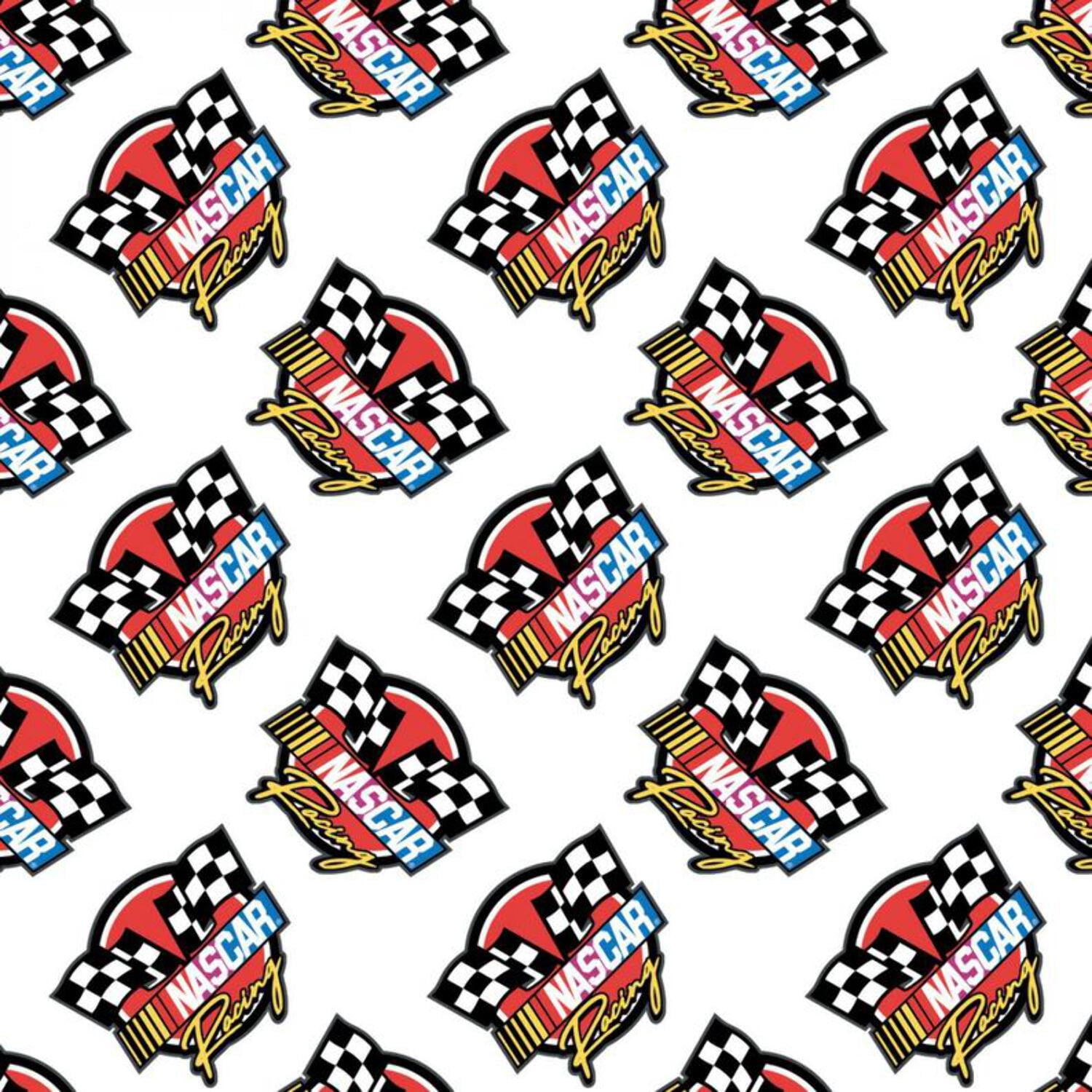 NASCAR Retro Racing White Cotton Fabric - Walmart.com