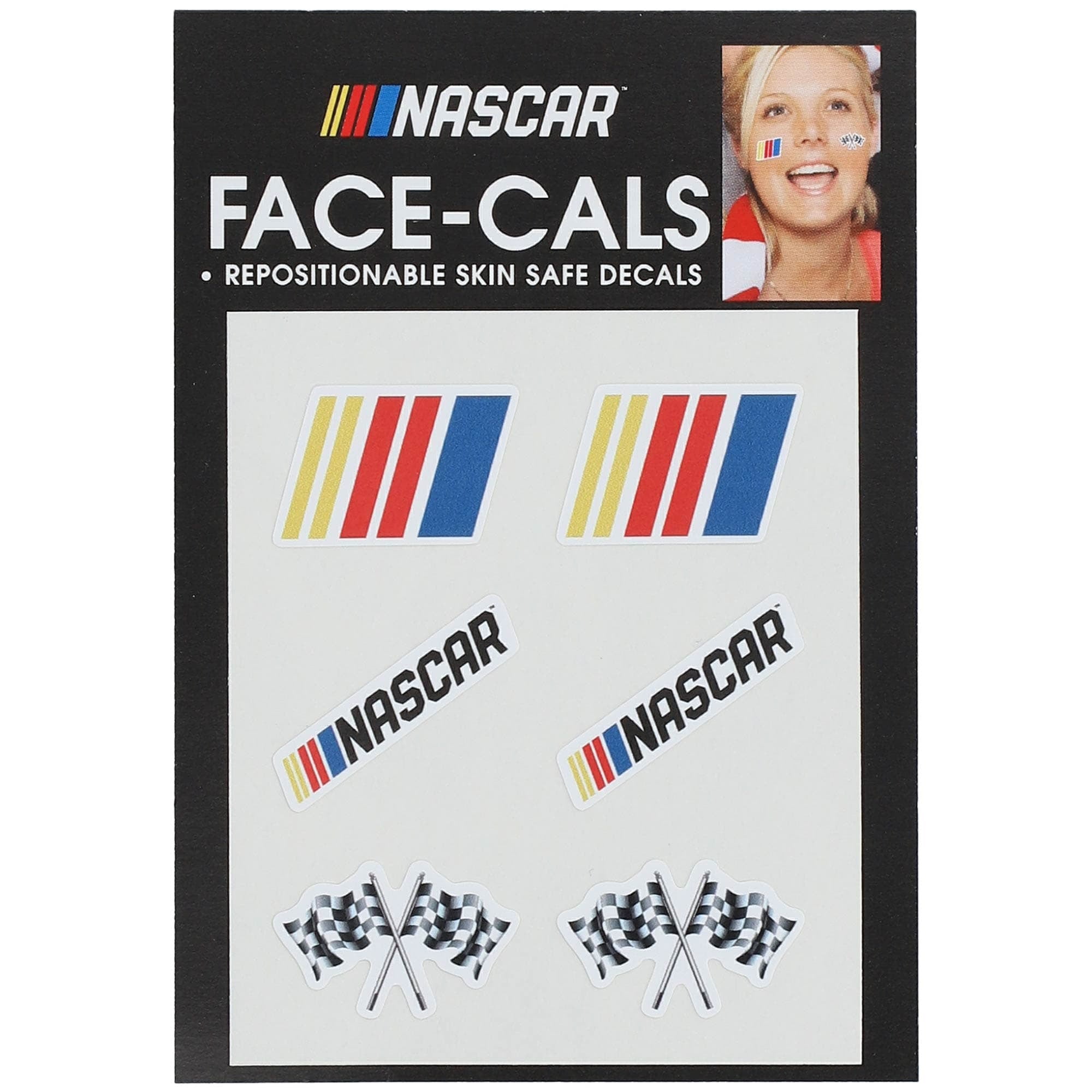 NASCAR Logo Checked Flag 3" x 5" Mini Face Cal - Walmart.com