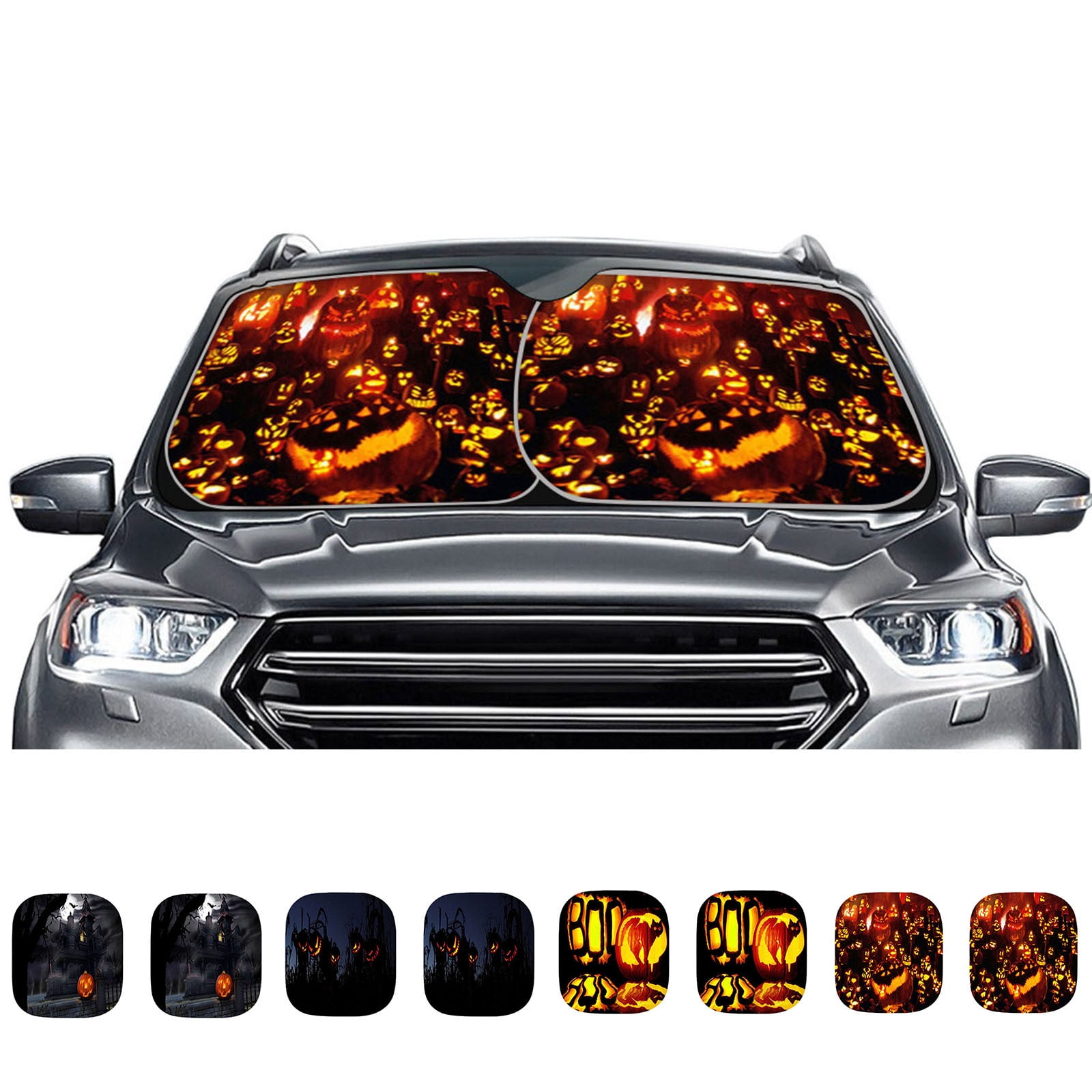 NASIQXB Car Sunshade Two Piece Creative Printing Summer New Four ...