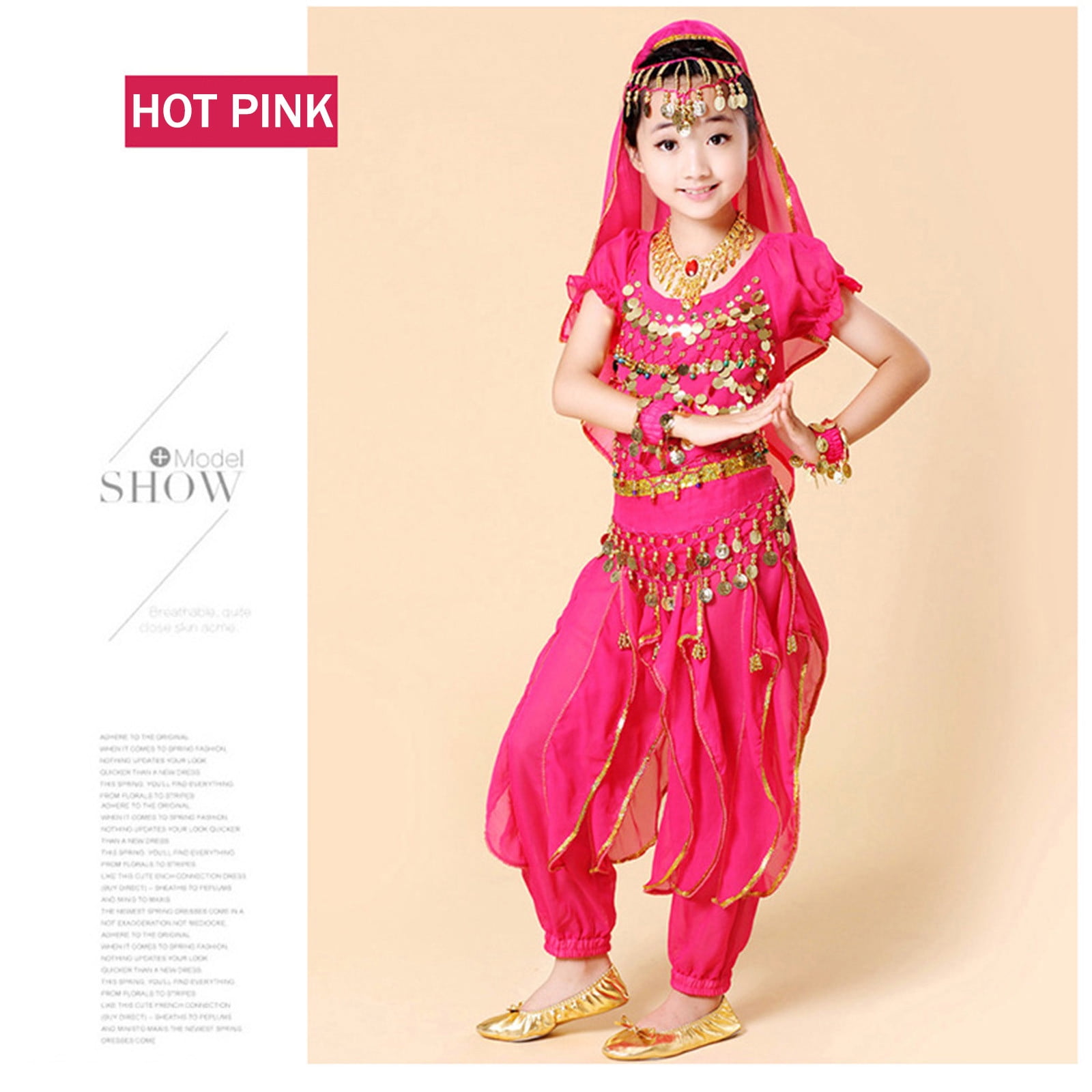 NASIQXB Piece Girls Neon Outfit Set Children Belly Dance Girl ...