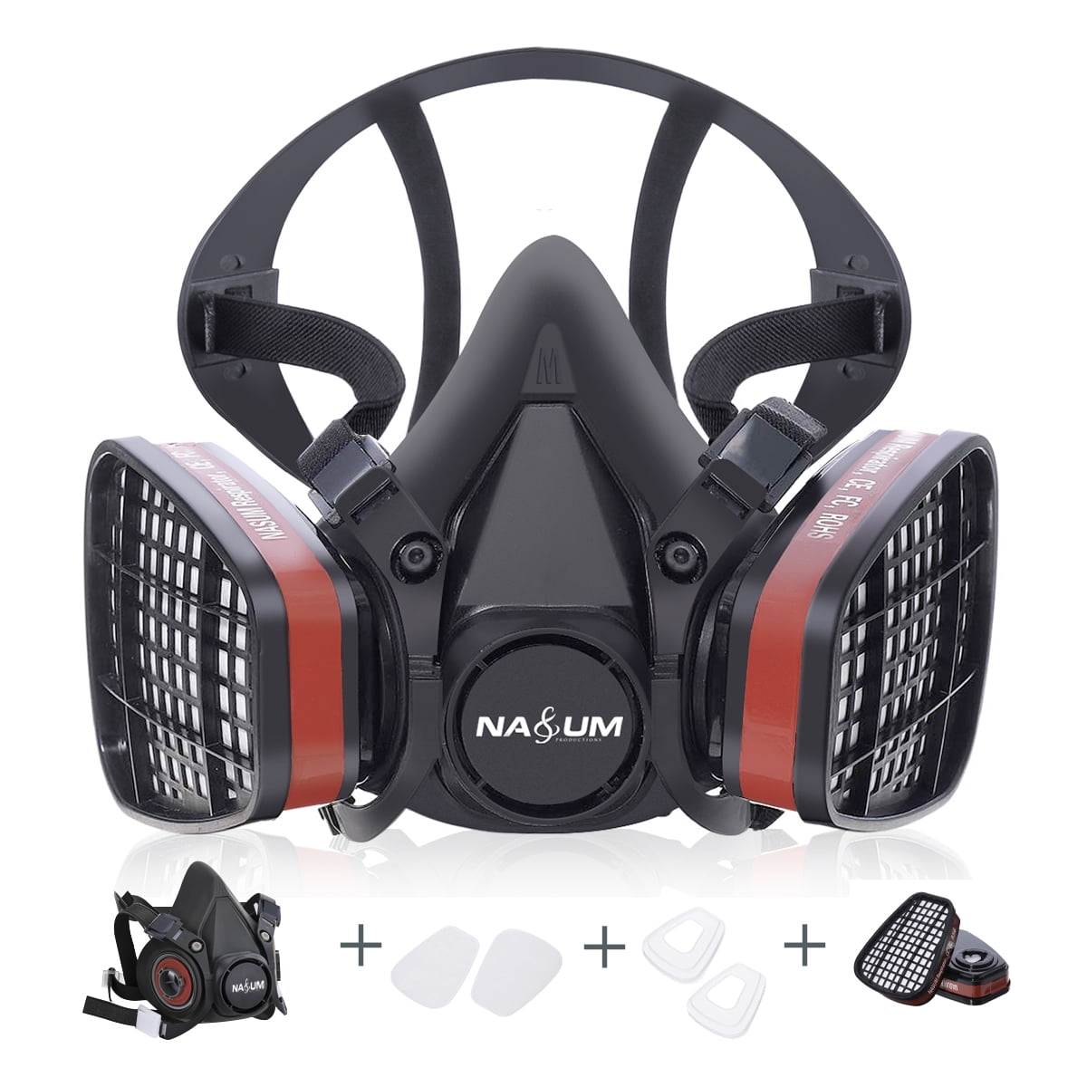 NASUM M301 Half Facepiece Respirator, Reusable Sanding & Painting Mask ...