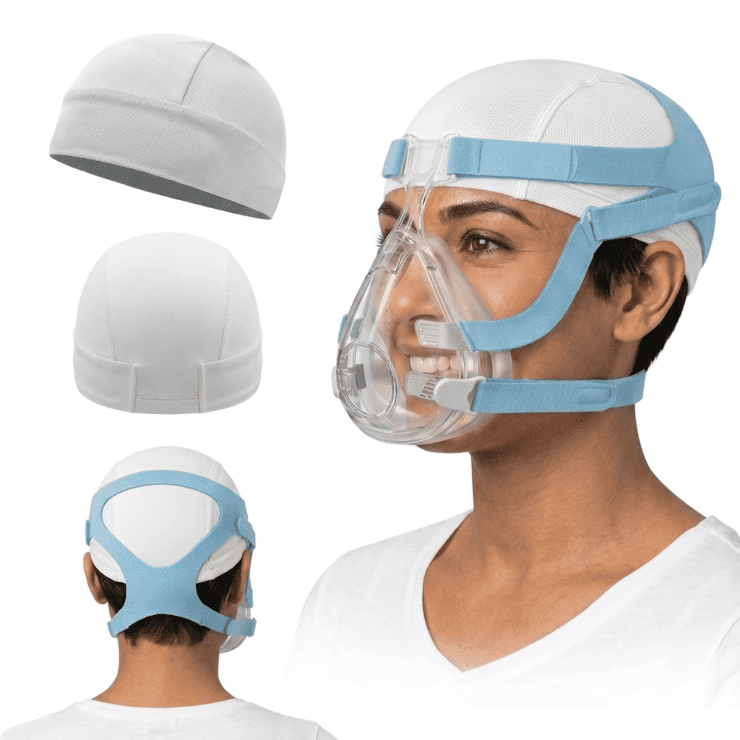 NATAKU Breathable CPAP Hat Liner (Pack of 2) - Ultra-Soft Knit Helmet ...
