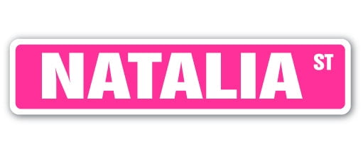 NATALIA Street Sign Childrens Name Room Sign | Indoor/Outdoor | 36 ...