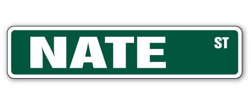 NATE Street Sign Childrens Name Room Sign | Indoor/Outdoor | 30" Wide ...