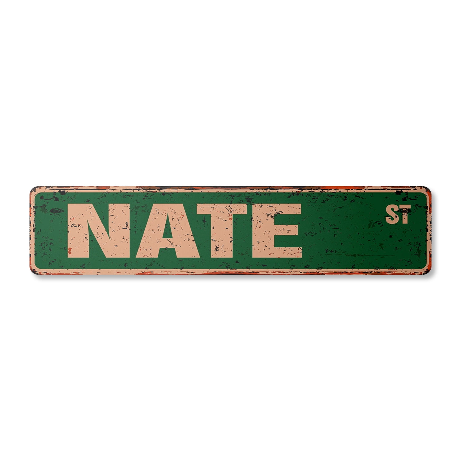 NATE Vintage Plastic Street Sign Childrens Name Room Sign | Indoor ...