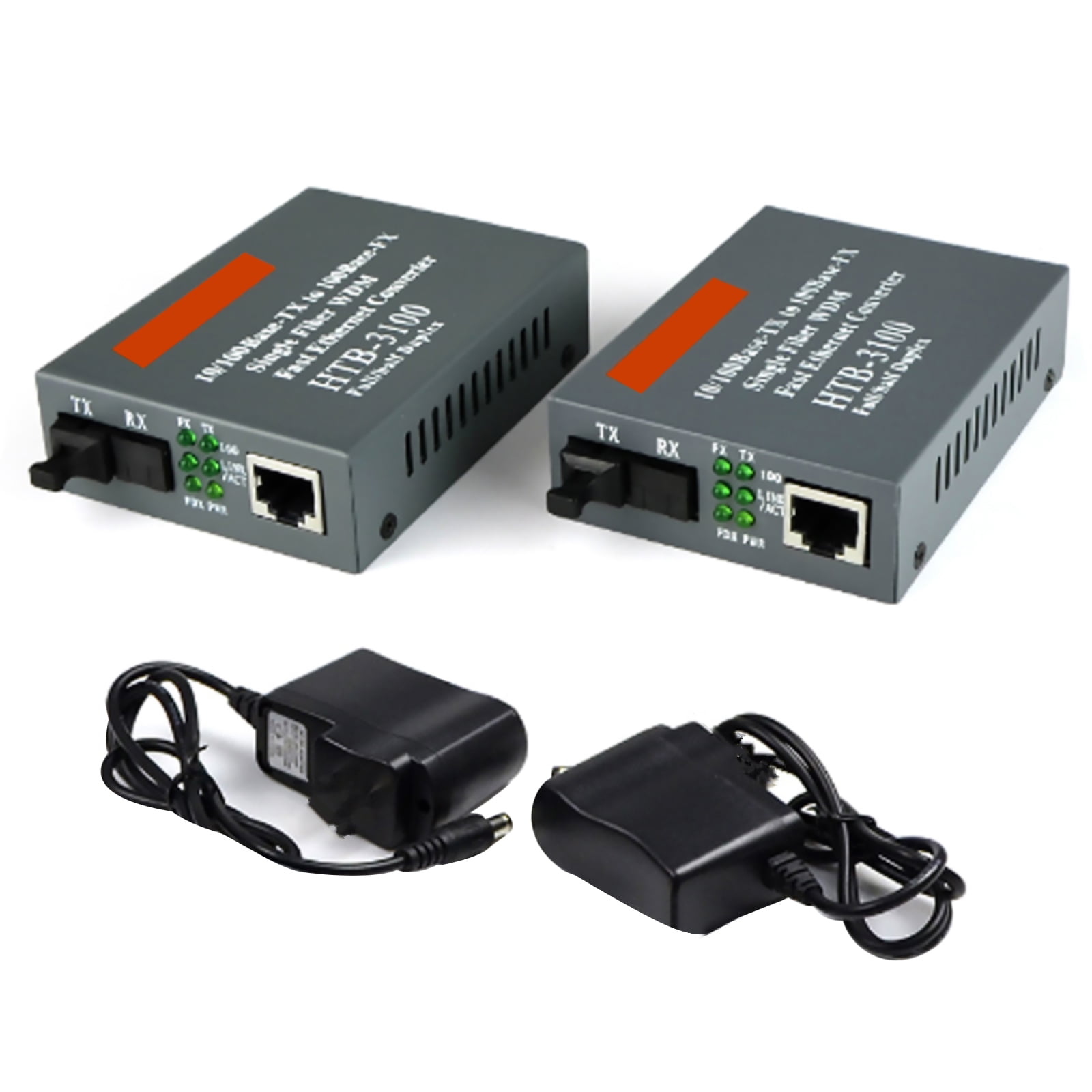 NATEFEMIN 10/100M Ethernet to Fiber Media Converter, 25KM, HTB-3100, SC ...