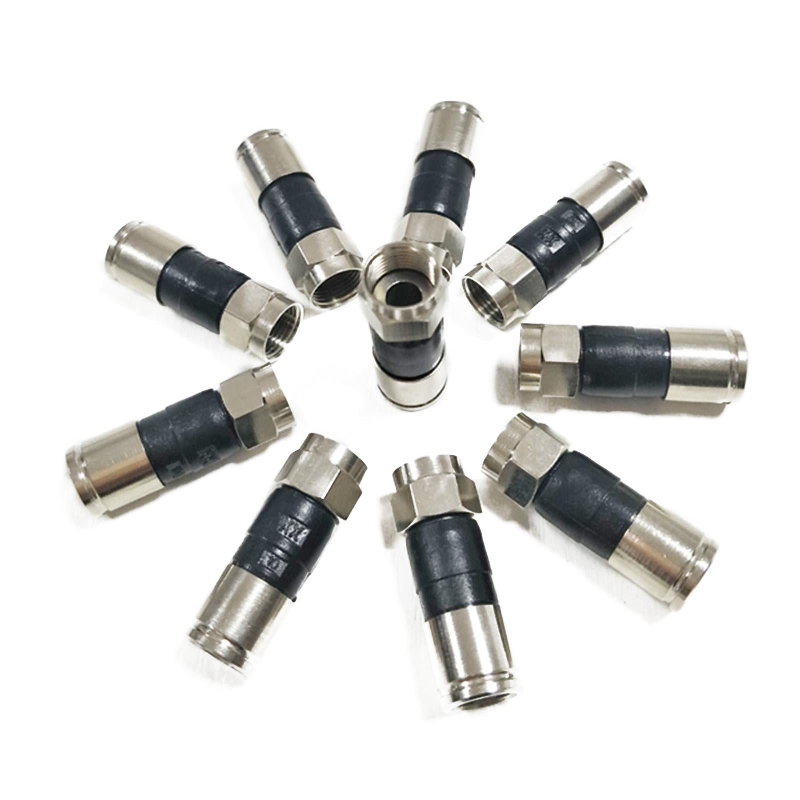 NATEFEMIN 10-Pack F-Type Compression Connectors for RG6 for DIY Home ...