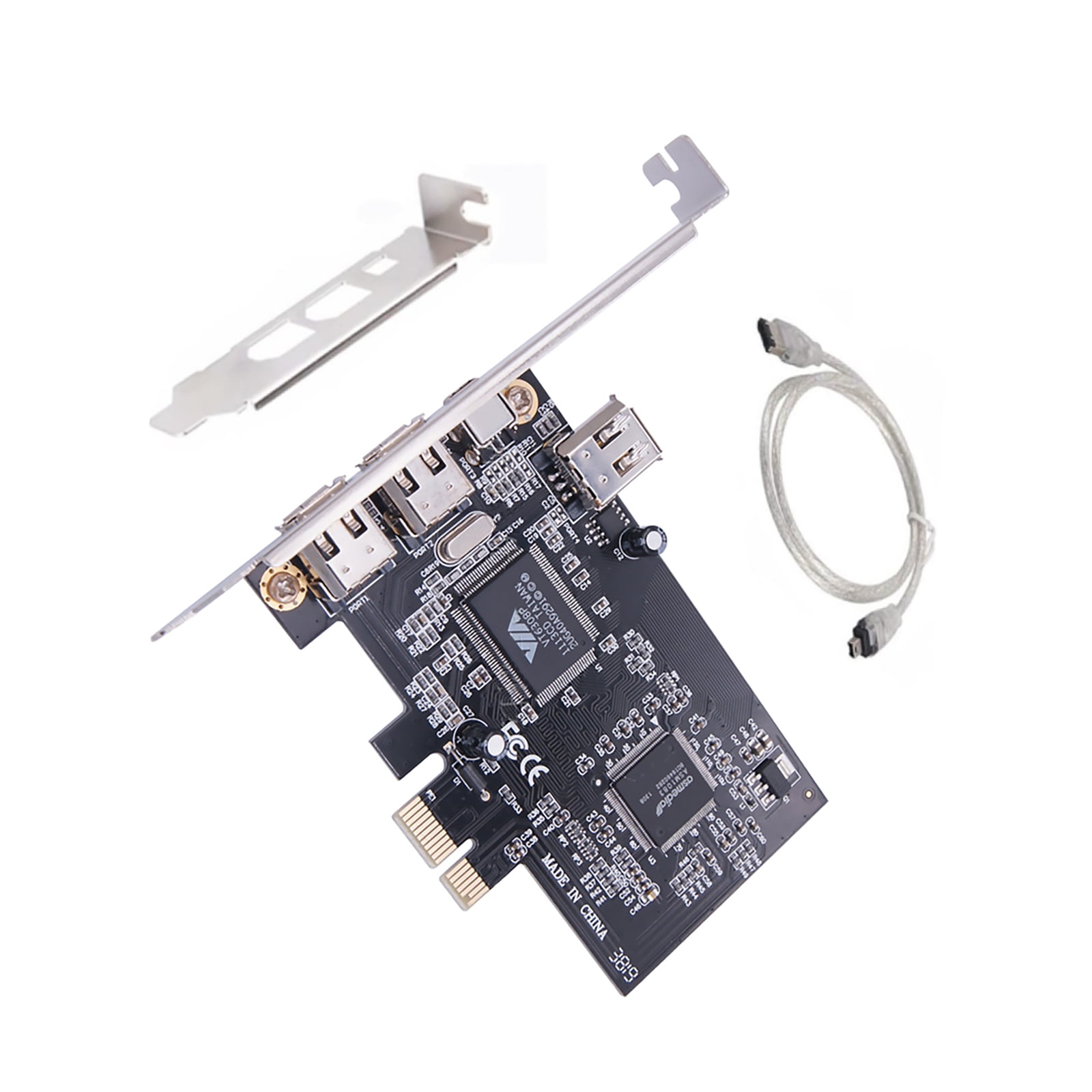 NATEFEMIN 1394b PCI Express FireWire Adapter with 4 Ports 1x 4 Pin 3x 6 ...