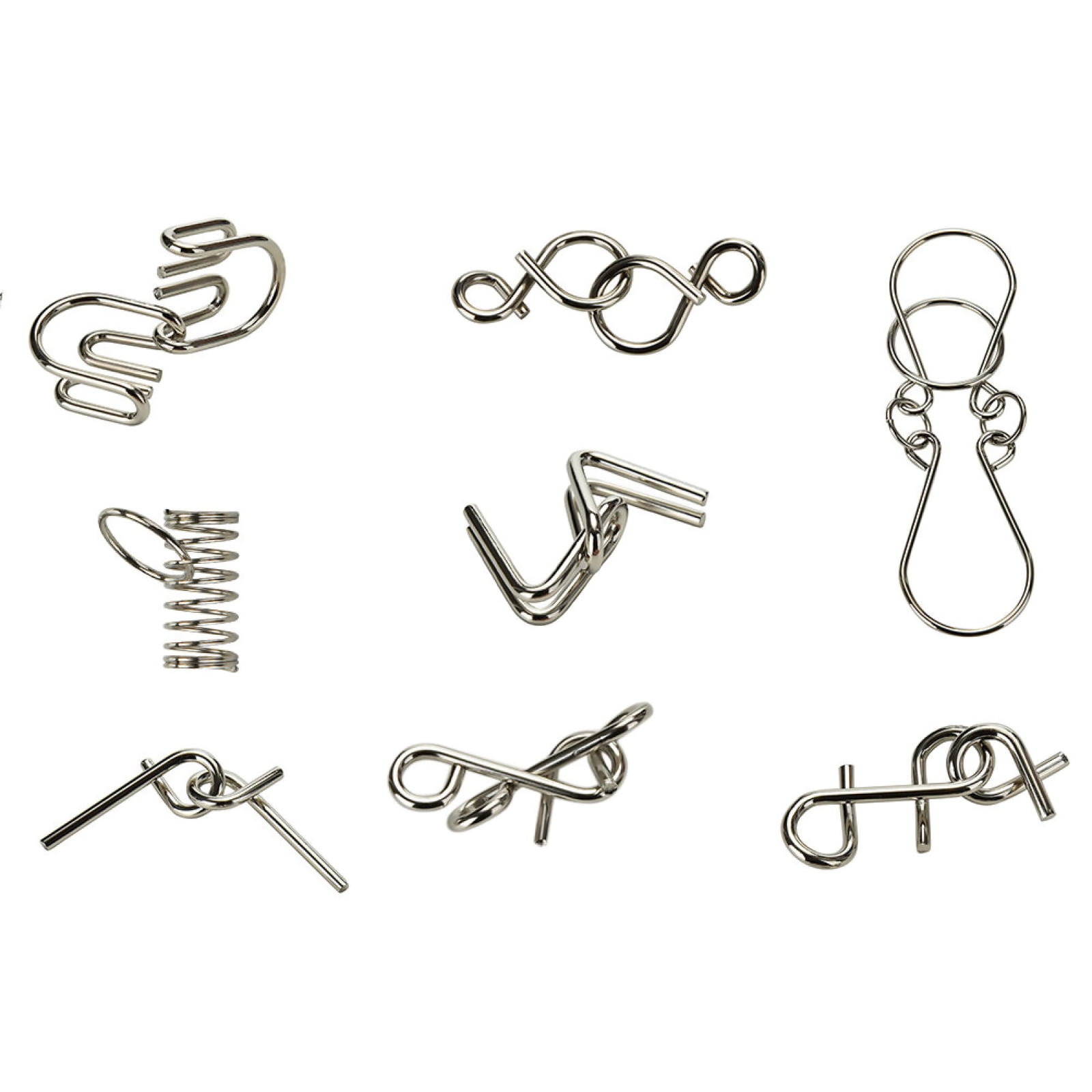 NATEFEMIN 8 Pack Metal Wire Puzzle IQ Brain Teasers Classic ...