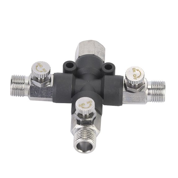 NATEFEMIN Airbrush Fitting, 1/8inch Three Way Metal Airbrush Fitting ...
