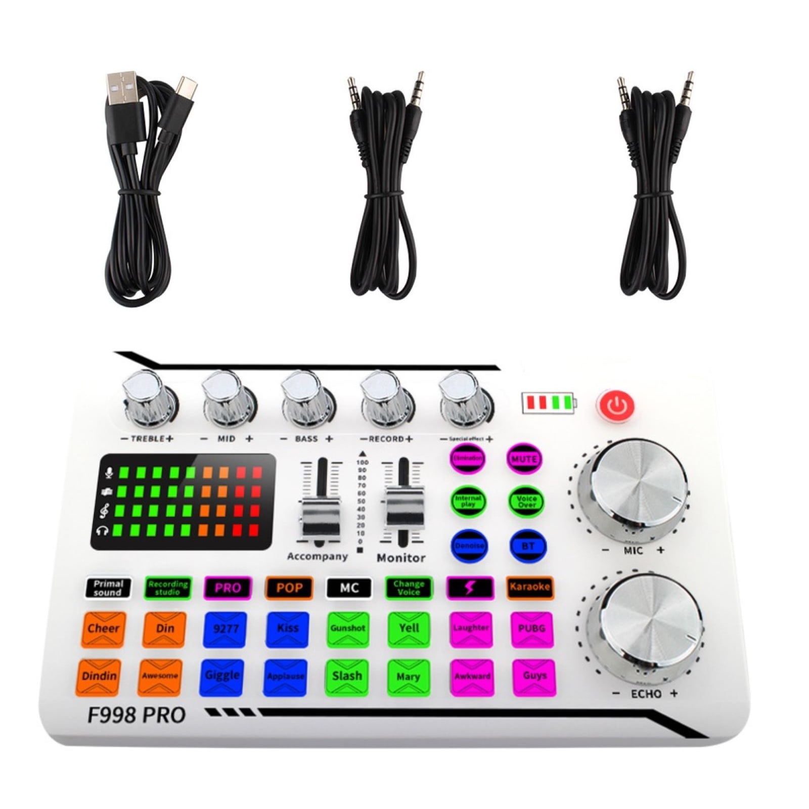 NATEFEMIN All-in-One Sound Card F998 Pro for Multimedia for Phones, Computers & Various ...