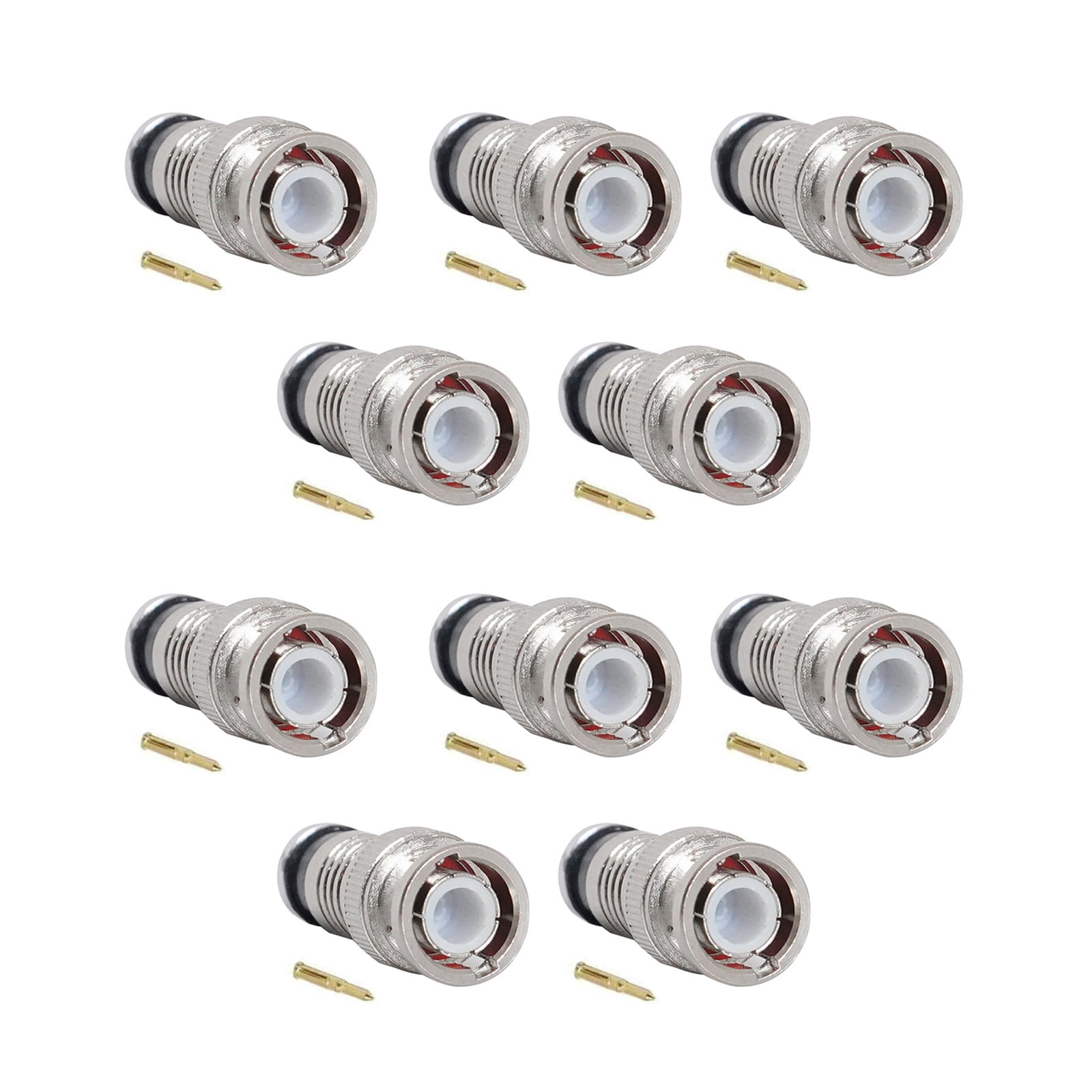 NATEFEMIN BNC Male Compression Coax Connectors for CCTV Camera RG6 Coax ...