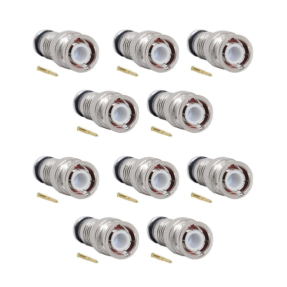 NATEFEMIN BNC Male Compression Coax Connectors for CCTV Camera RG6 Coax ...