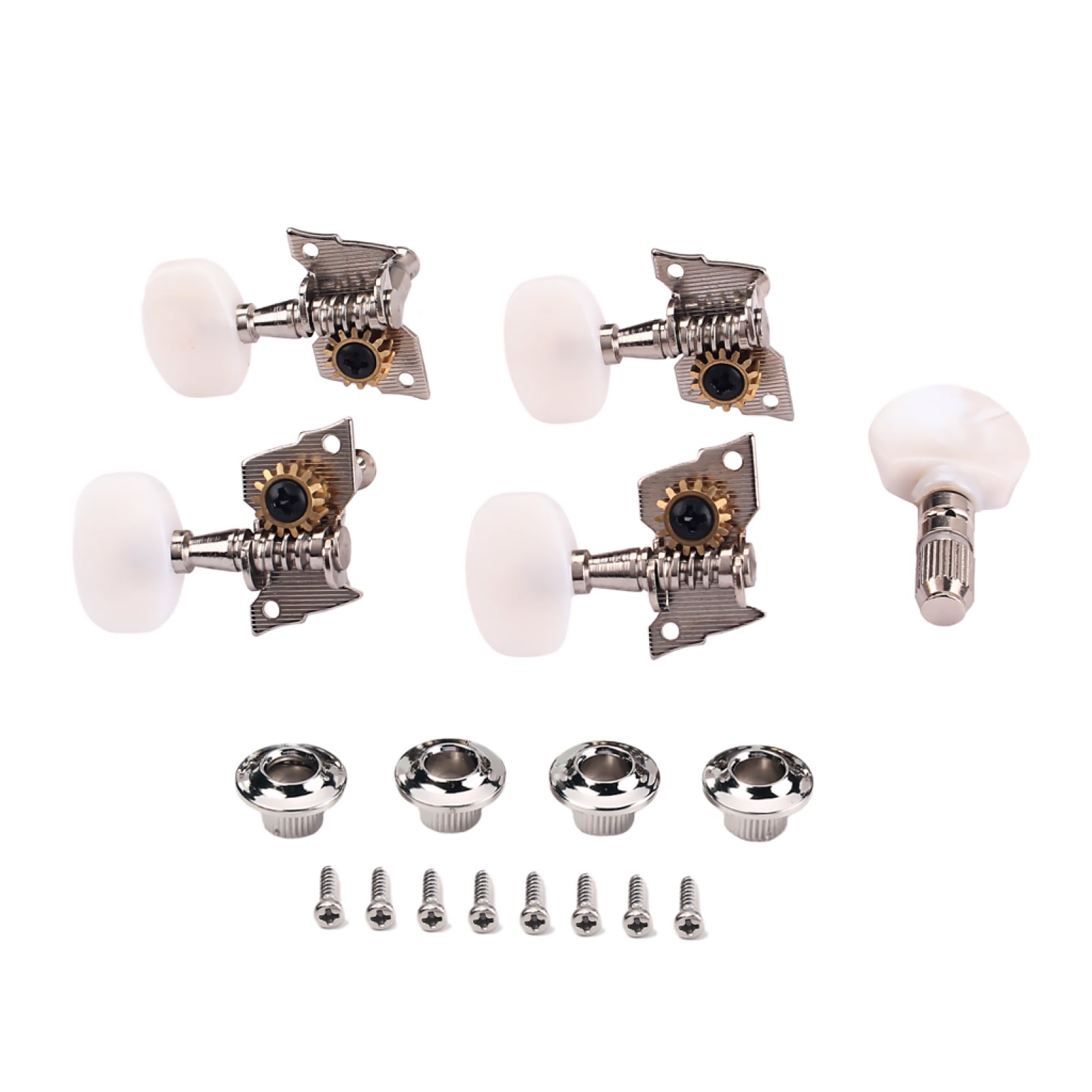 NATEFEMIN Banjo Machine Heads Pegs Tuning Set White Silver Color 5 ...