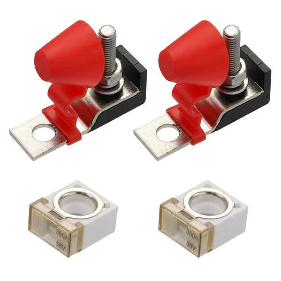 NATEFEMIN Battery Fuse Terminal Block Plastic Metal 300A 58V 2pcs For ...