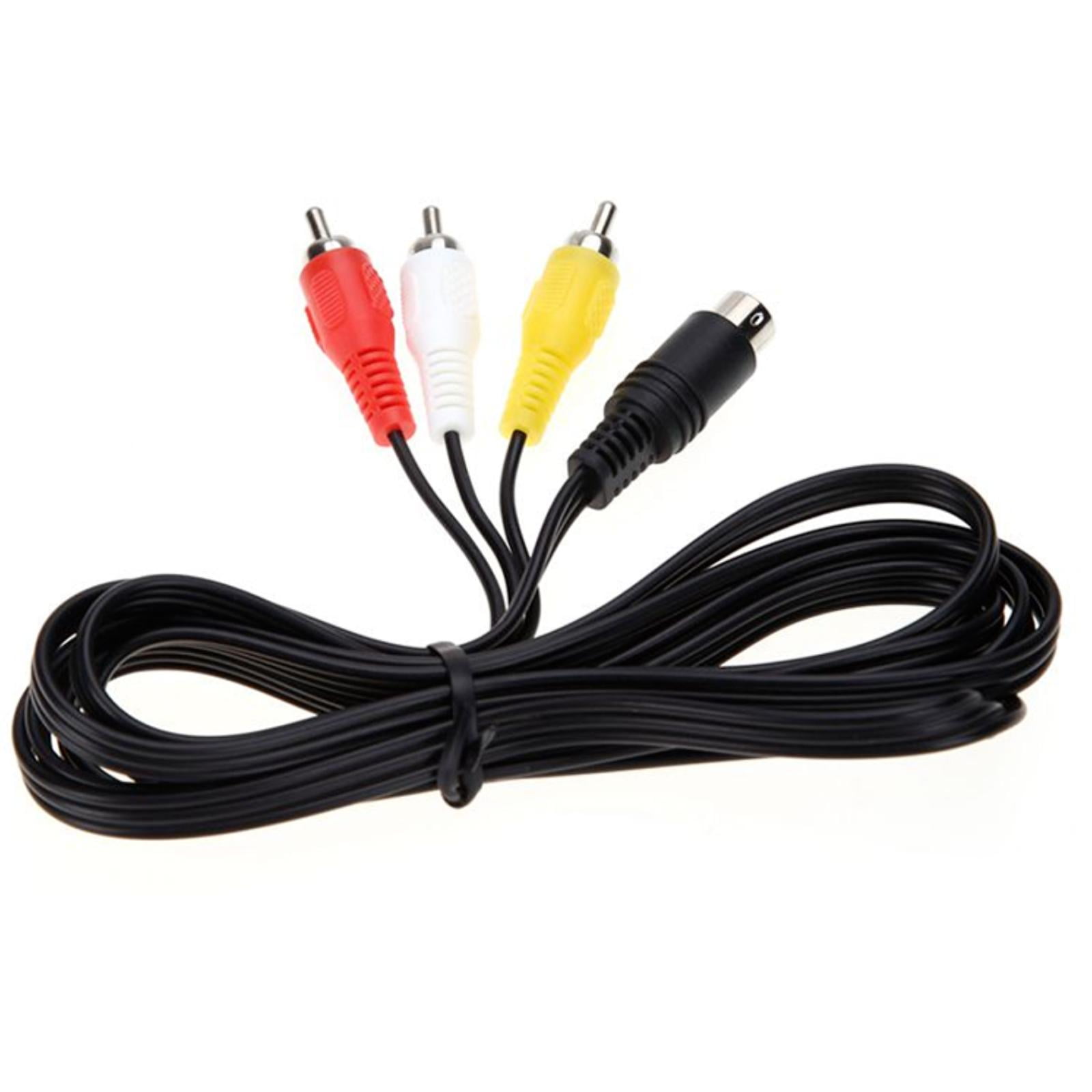 NATEFEMIN Black 9-Pin to 3RCA Audio-Video Cable for Sega Genesis ...