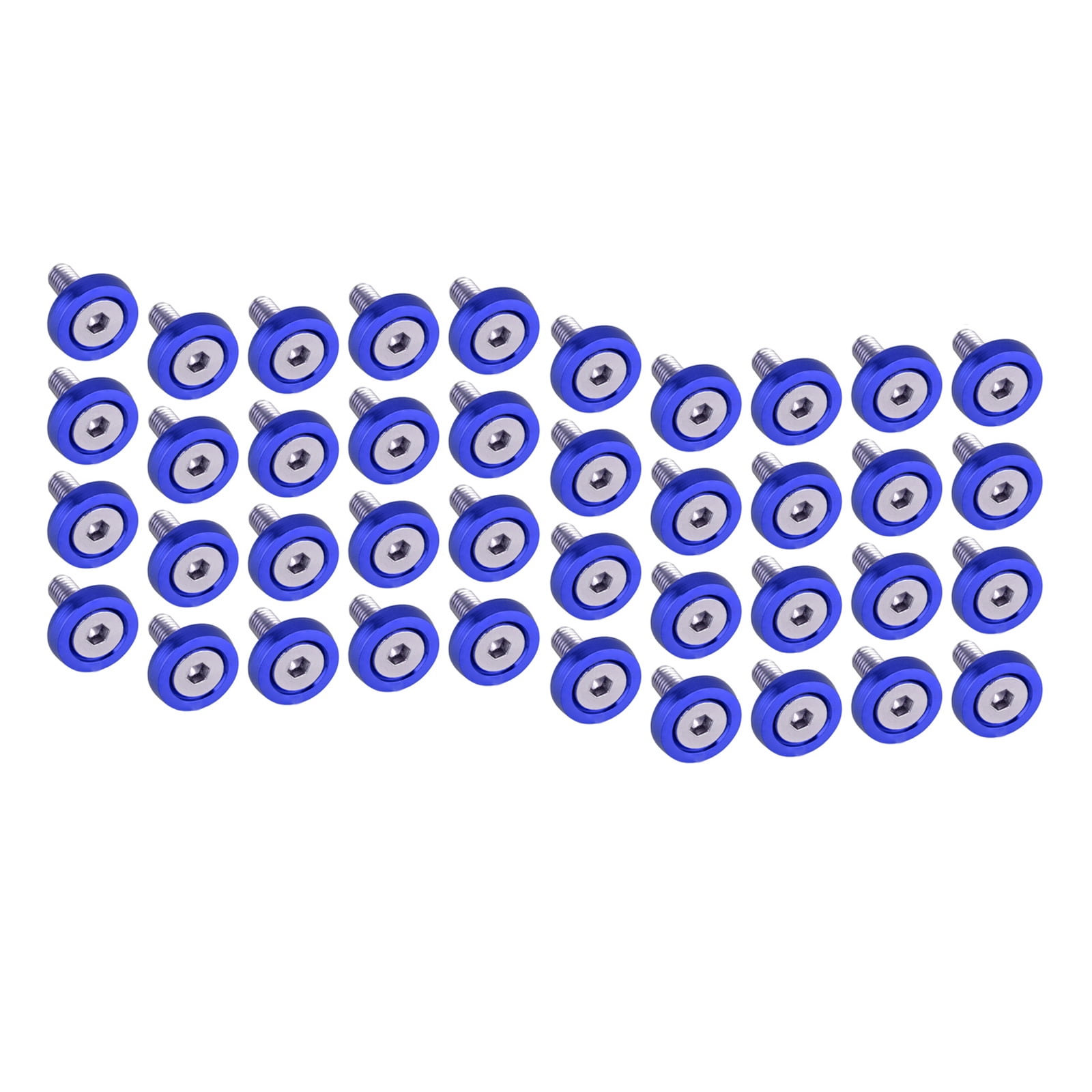 NATEFEMIN Blue Washer Nut Kit, M6, Aluminum Alloy, 40 Washers 40 Nuts ...