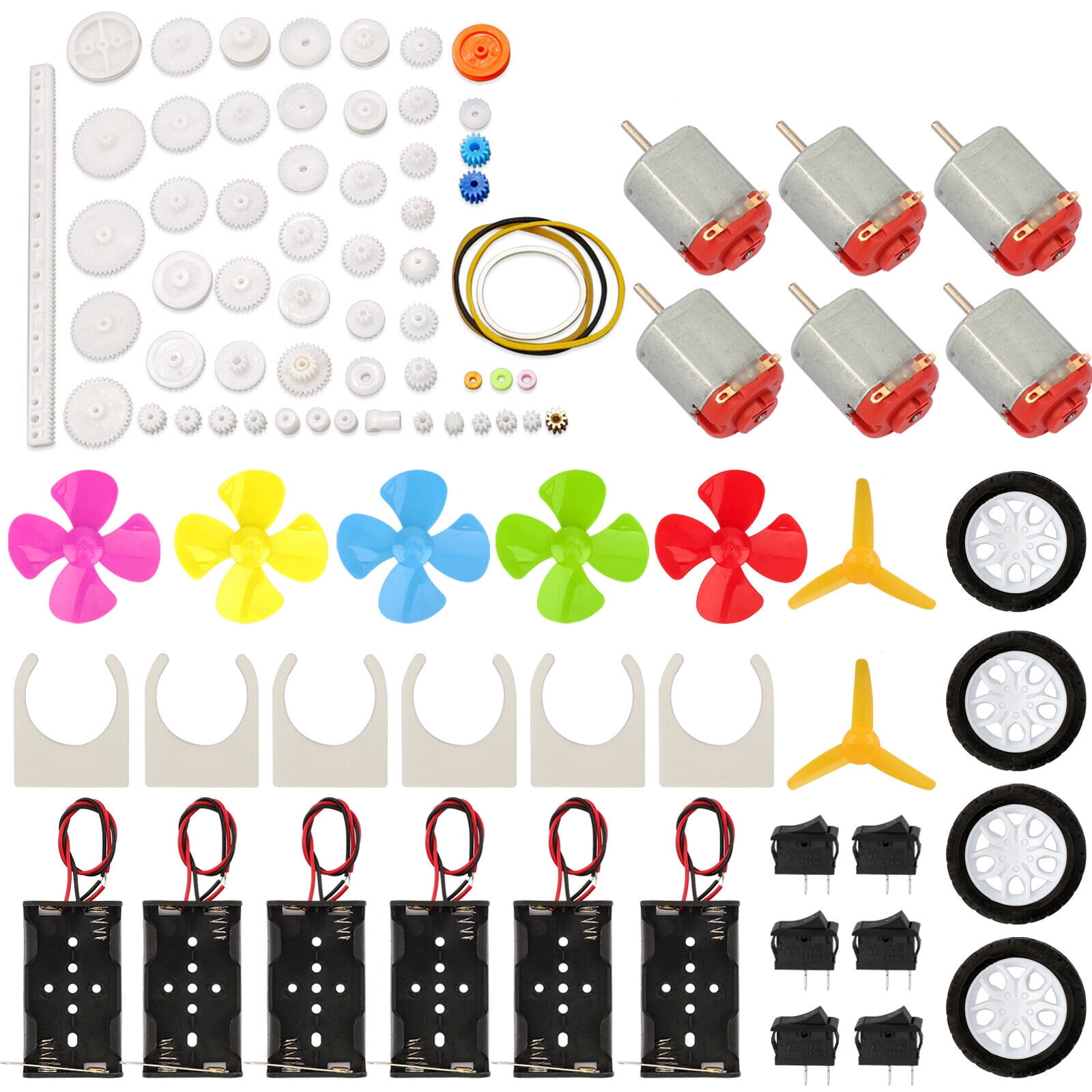 NATEFEMIN Comprehensive STEM Motor Kit for DIY Projects 6x 130 Motors ...