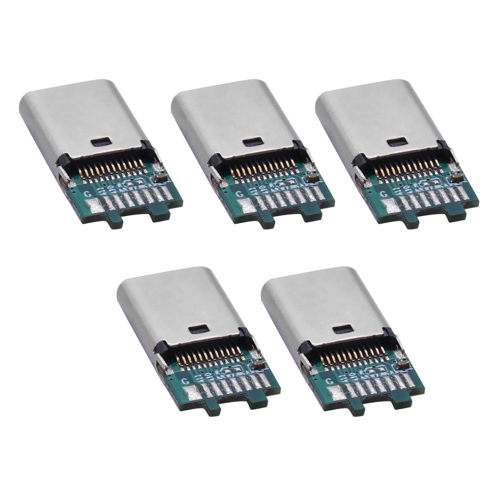 NATEFEMIN DIY Type C Female Plugs 5 Pieces Stainless Steel Shell 24 ...