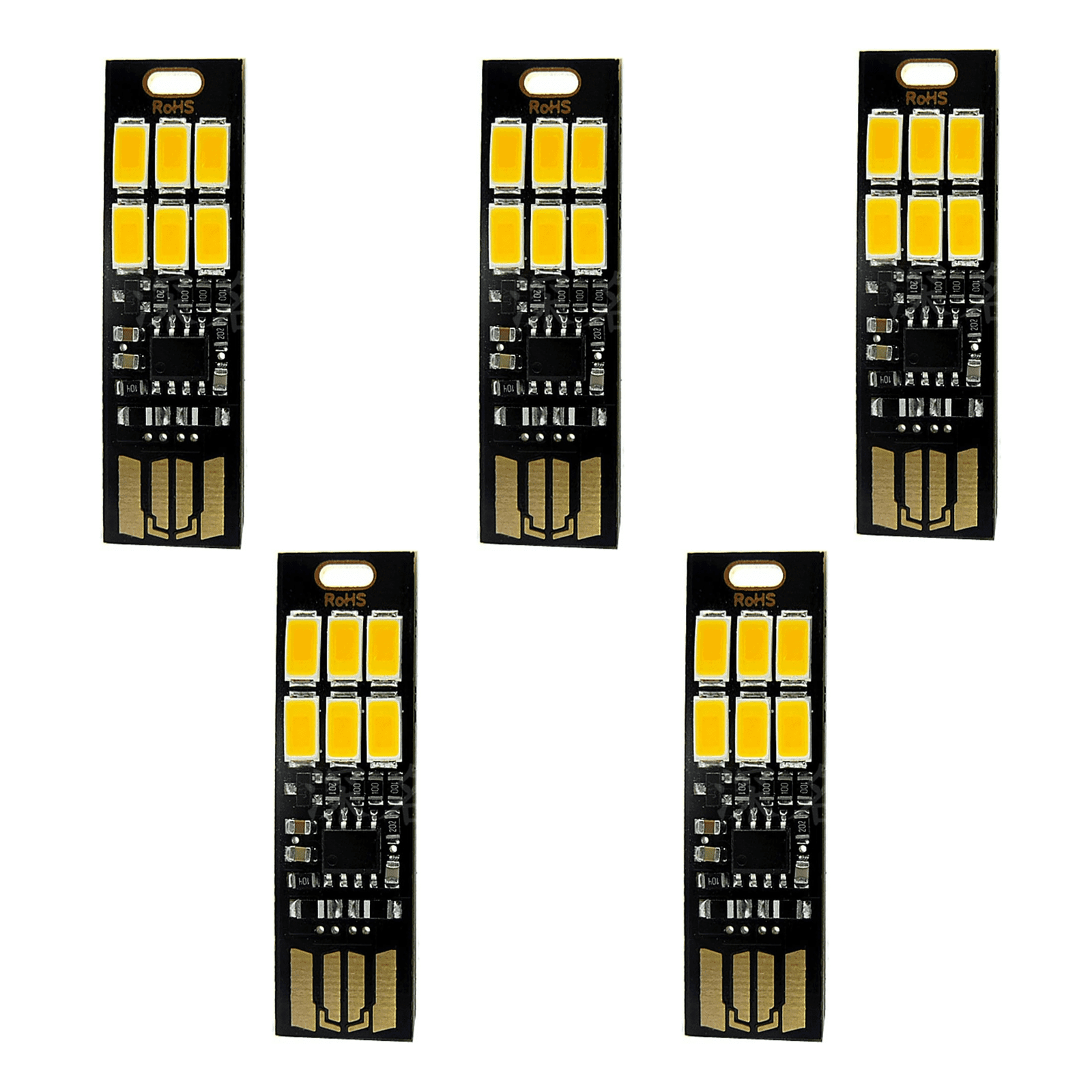 NATEFEMIN Double Sided USB LED Lamp 5 Units 1W Warm Light 3200K Mini ...