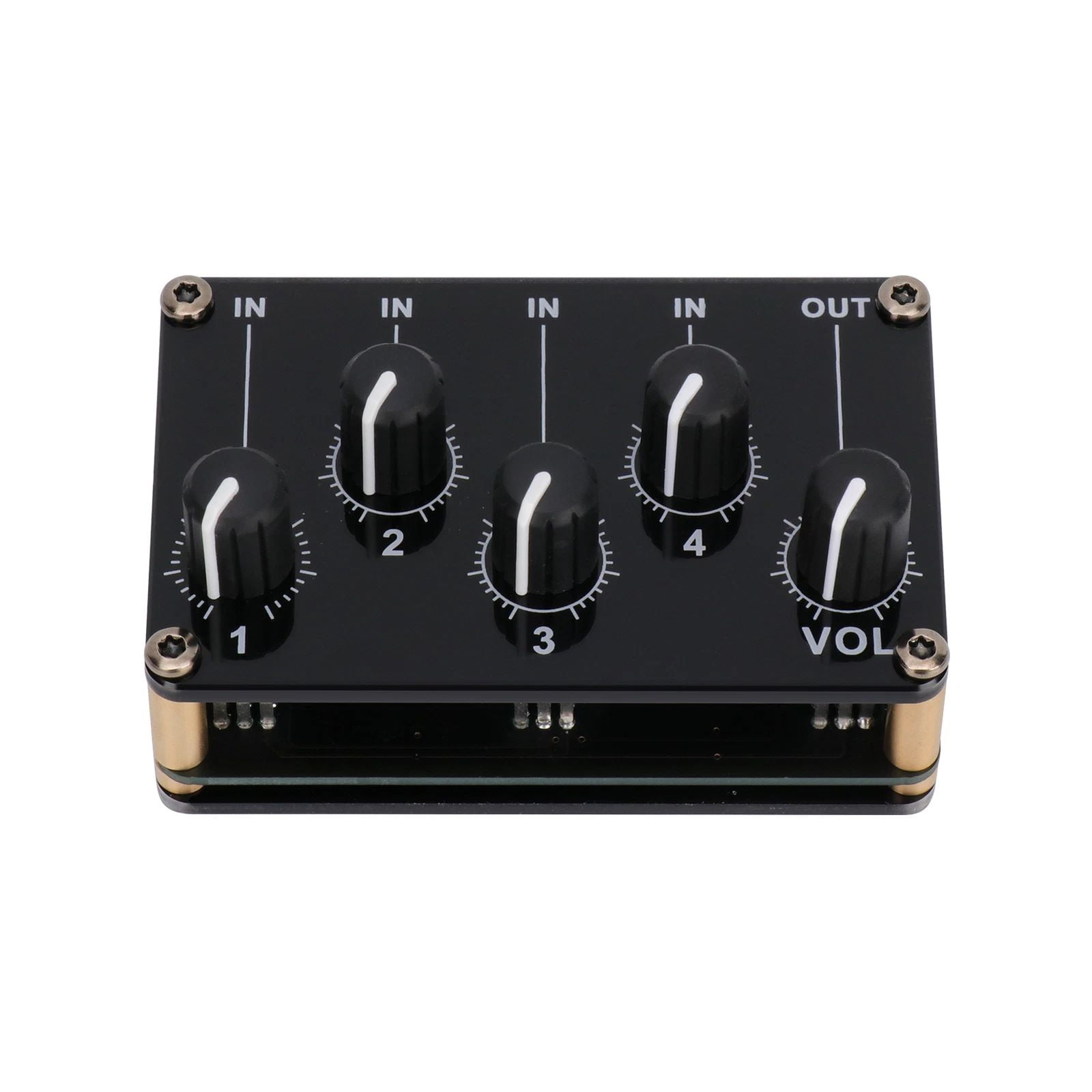 NATEFEMIN Passive Audio Mixer Portable 4 Channel 3.5mm Stereo Line ...