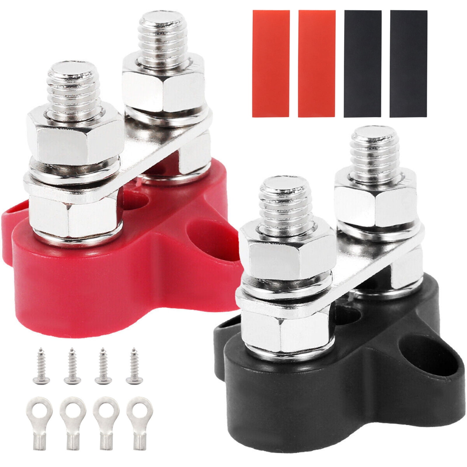 NATEFEMIN Red & Black Terminal Block Wiring Power Distribution Max 48V ...