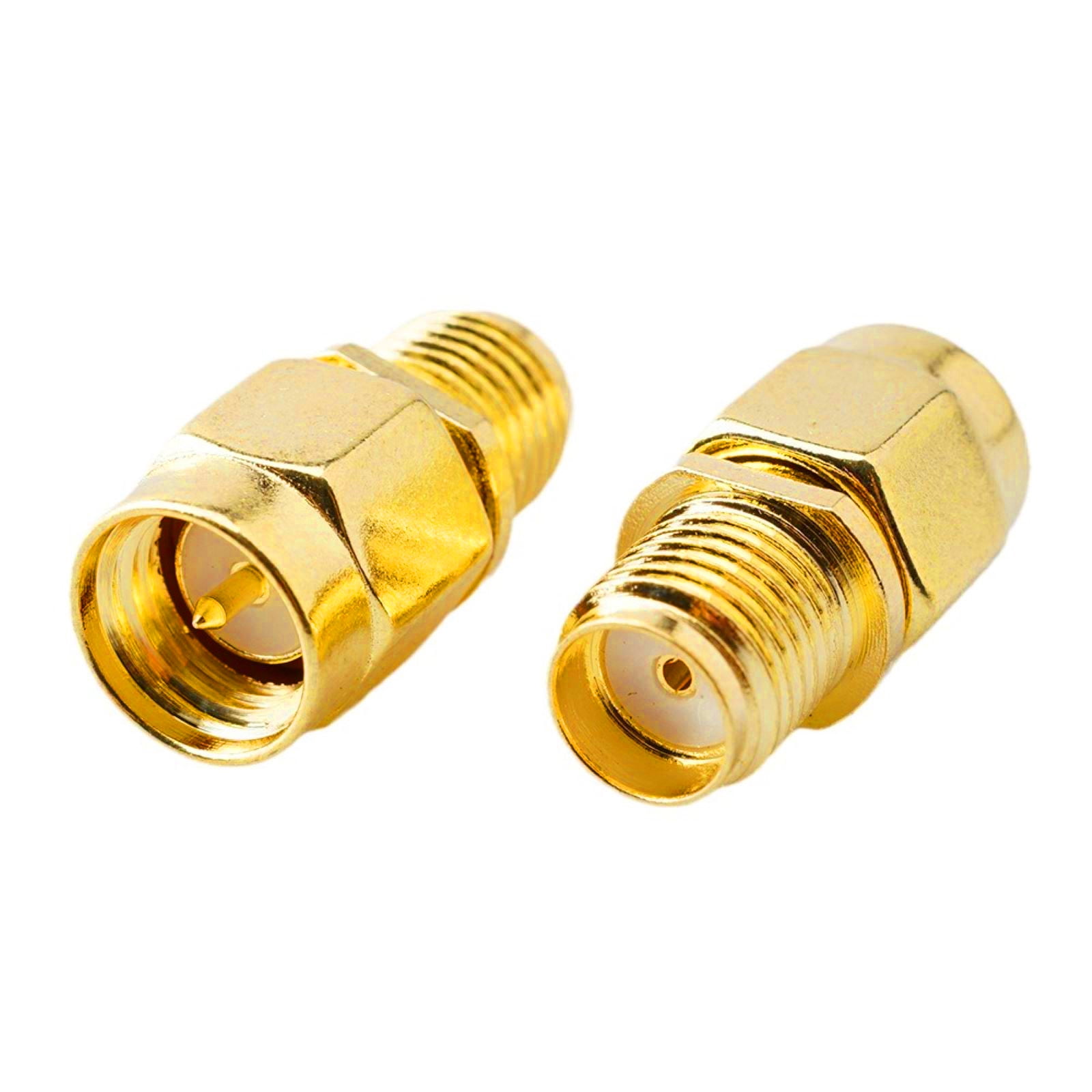 NATEFEMIN SMA Connector Set, Female to Male Adapter - 2 Pack - Gold ...