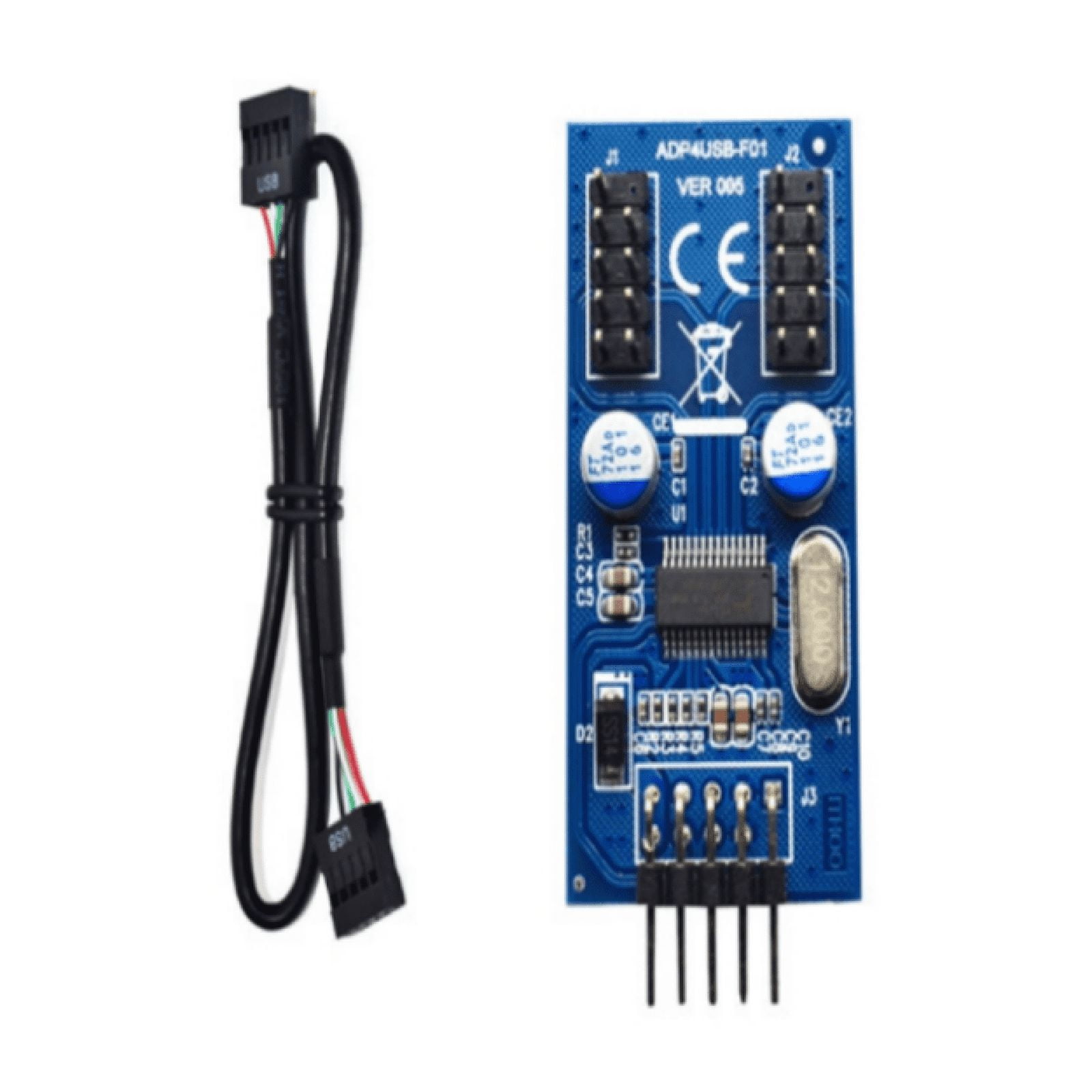 NATEFEMIN USB 2.0 9 Pin Motherboard Header Extension One to Two Ports ...