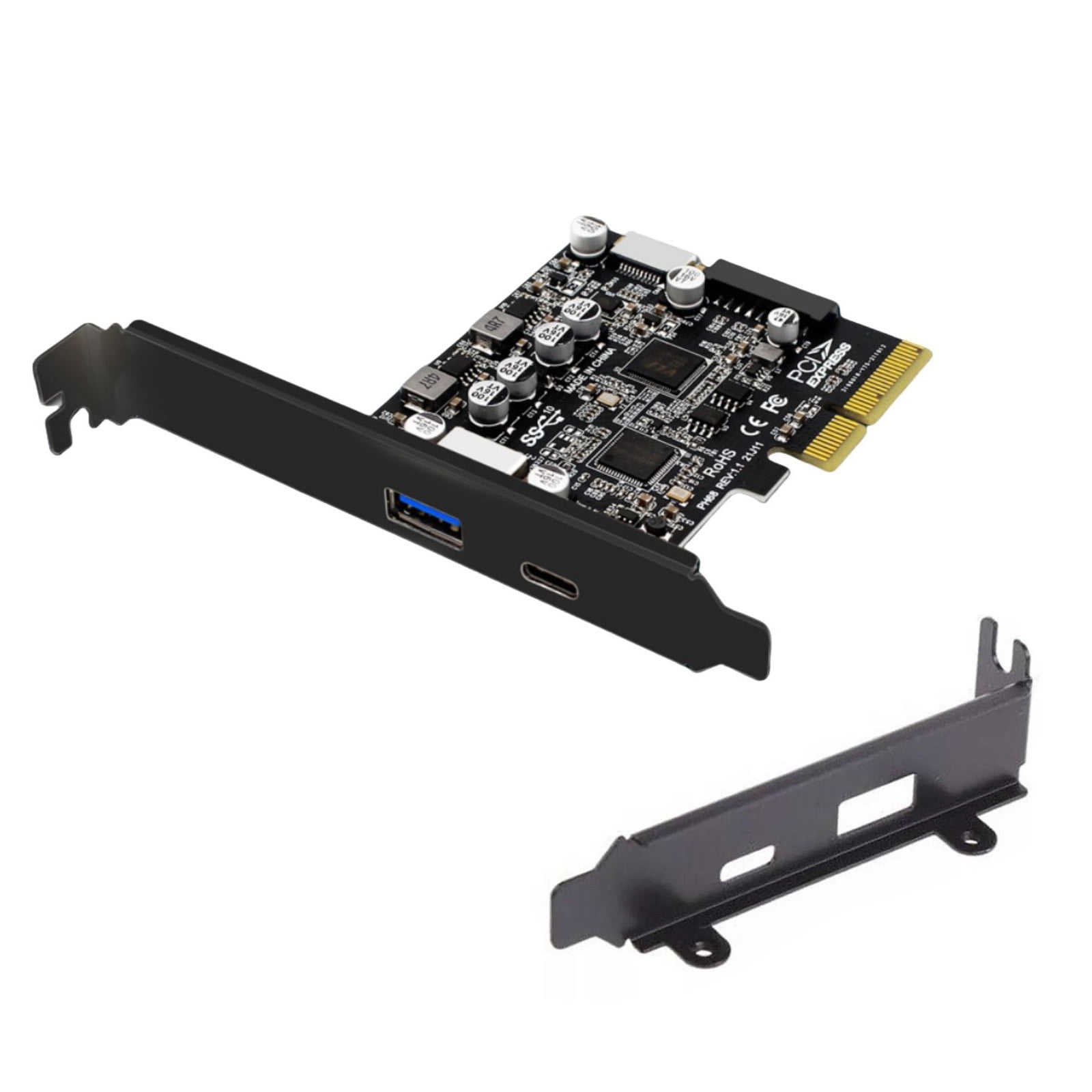 NATEFEMIN USB 3.2 Gen2 PCI Express Card 10Gbps ASM3142 Type A Type C Type E for Windows XP 7 8 ...