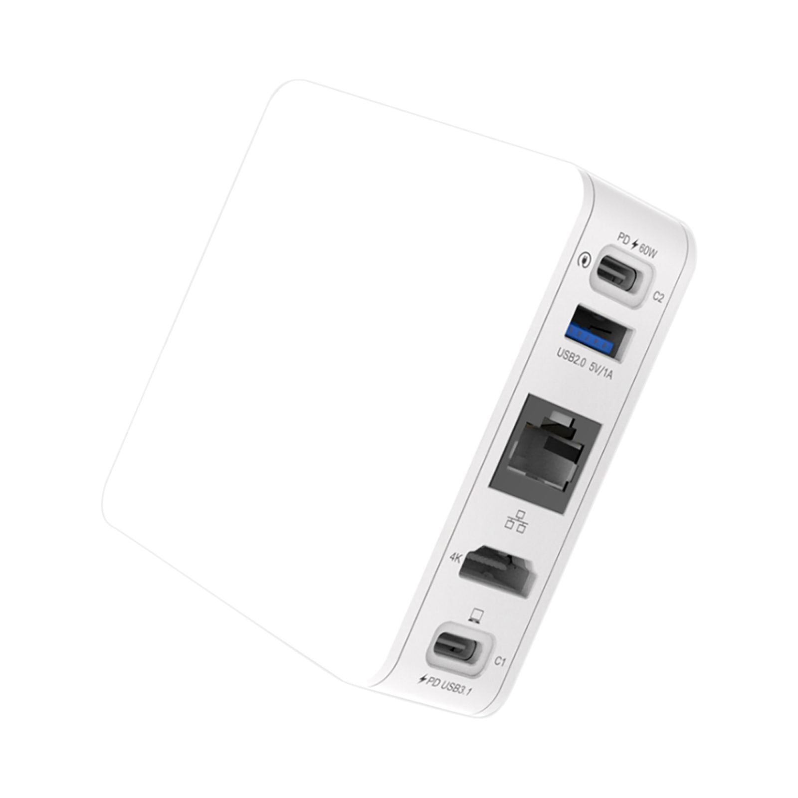 NATEFEMIN USB C Hub with HD 4K Ethernet 100Mbps and 65W PD Charging for ...