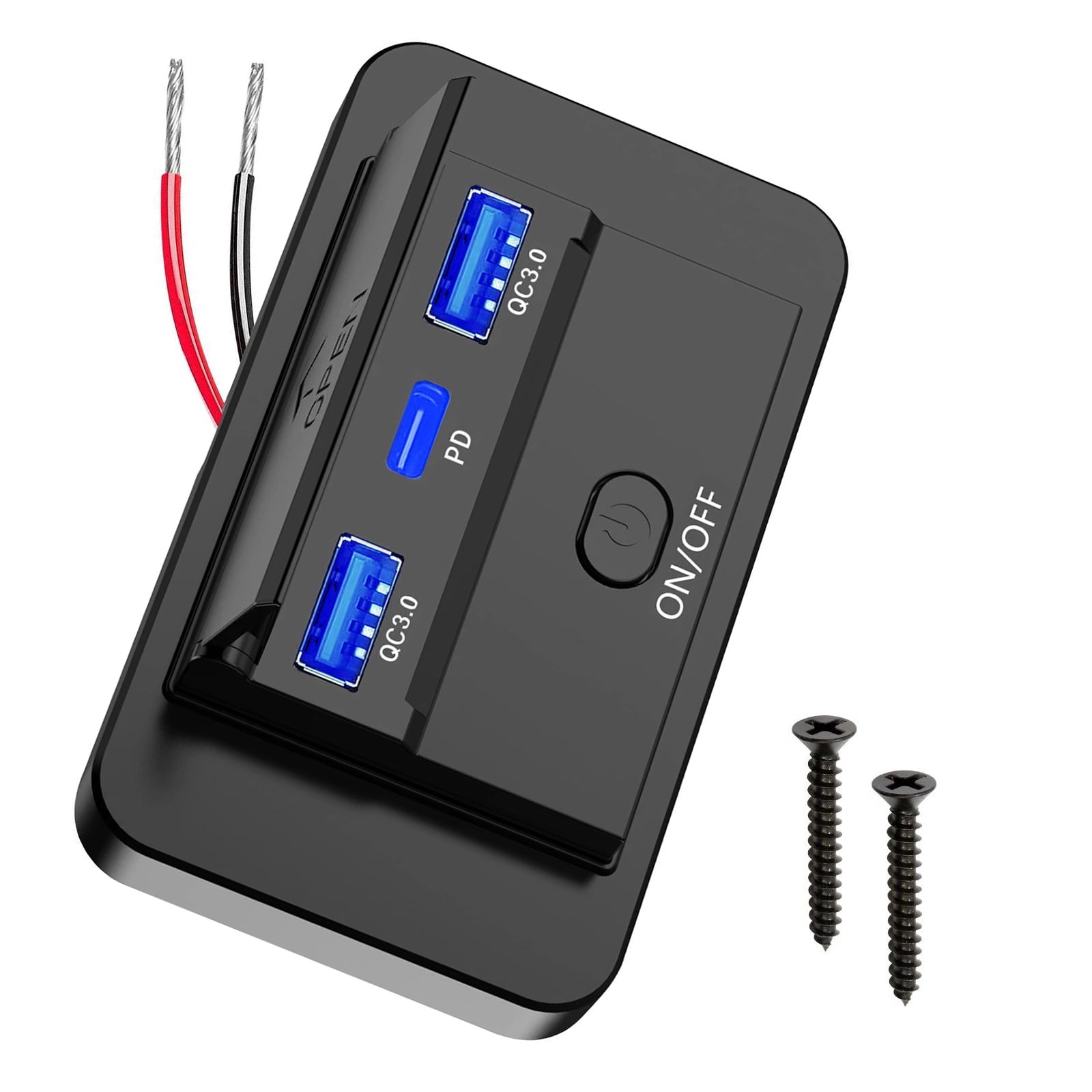 NATEFEMIN USB Charging Outlet for Car RV Boat 3 Port 12 24V QC3.0 USB C ...