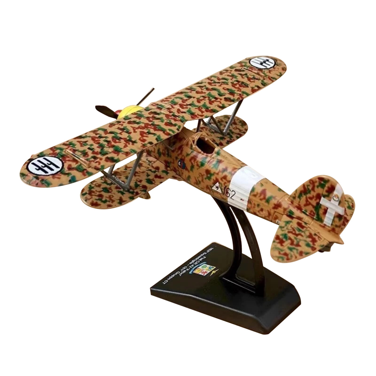 NATEFEMIN WWII FIAT CR.42 Falco Biplane Fighter Model 11cm X13cm Alloy ...