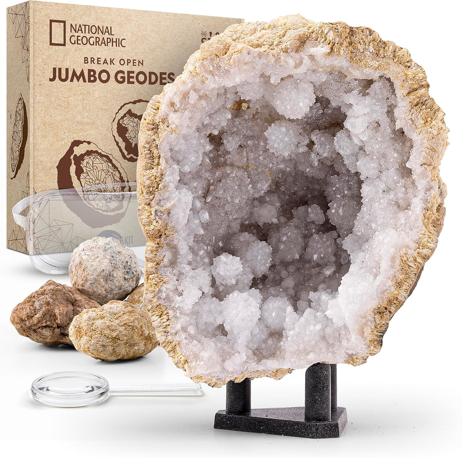 NATIONAL GEOGRAPHIC Break Open 10 Premium Geodes – Includes Goggles and ...
