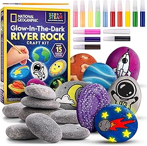 NATIONAL GEOGRAPHIC Glow in the Dark Rock Painting Kit - Arts & Crafts ...
