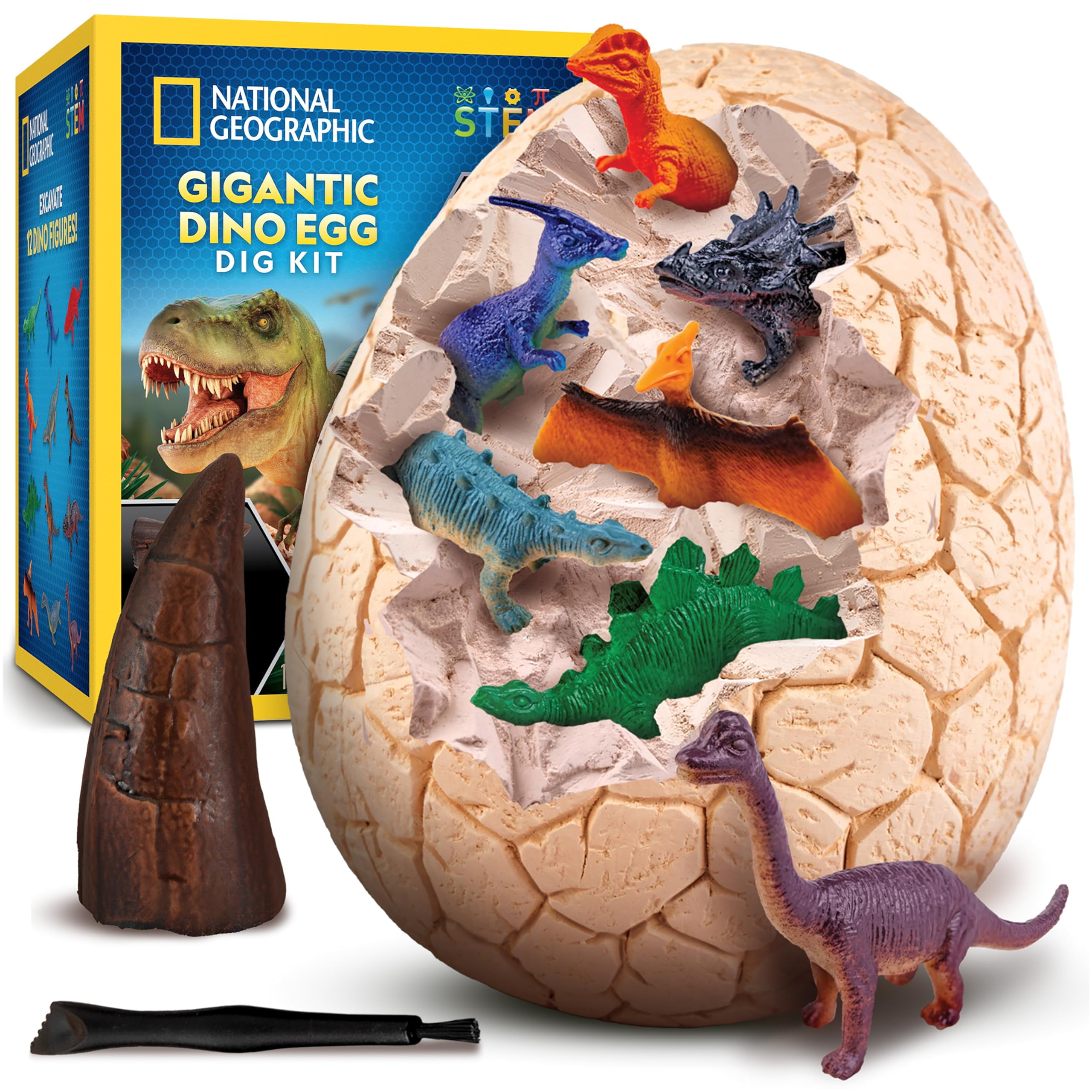 NATIONAL GEOGRAPHIC Jumbo Dinosaur SSF20 Egg Dig Kit - Dig Out 12 Dino ...