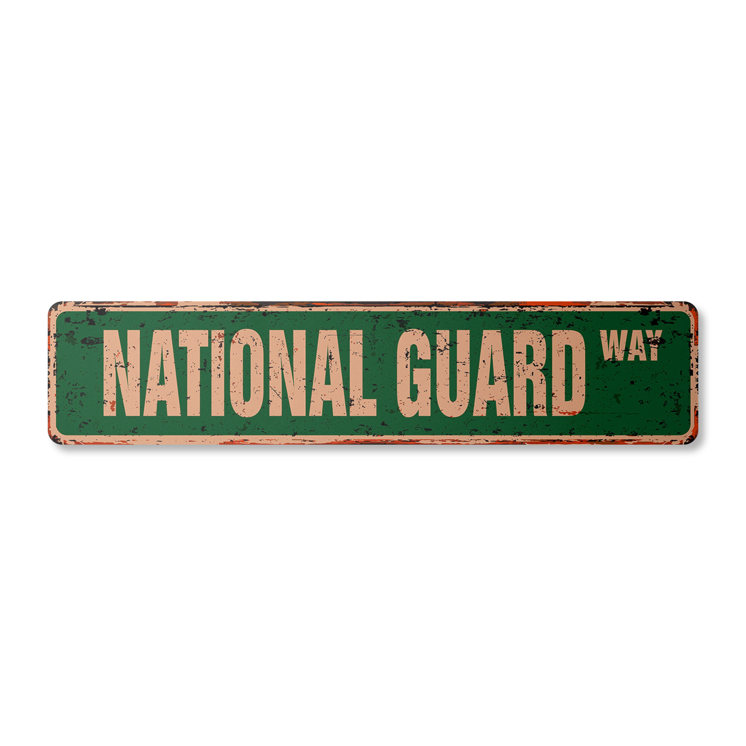 NATIONAL GUARD Vintage Plastic Street Sign air army gun acu ang ...