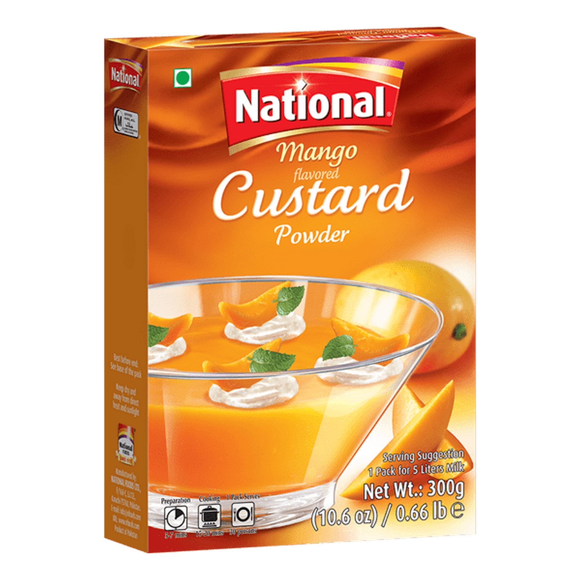 NATIONAL Instant Mango Custard Powder - Sugar Free, 300 Grams (10.6oz ...