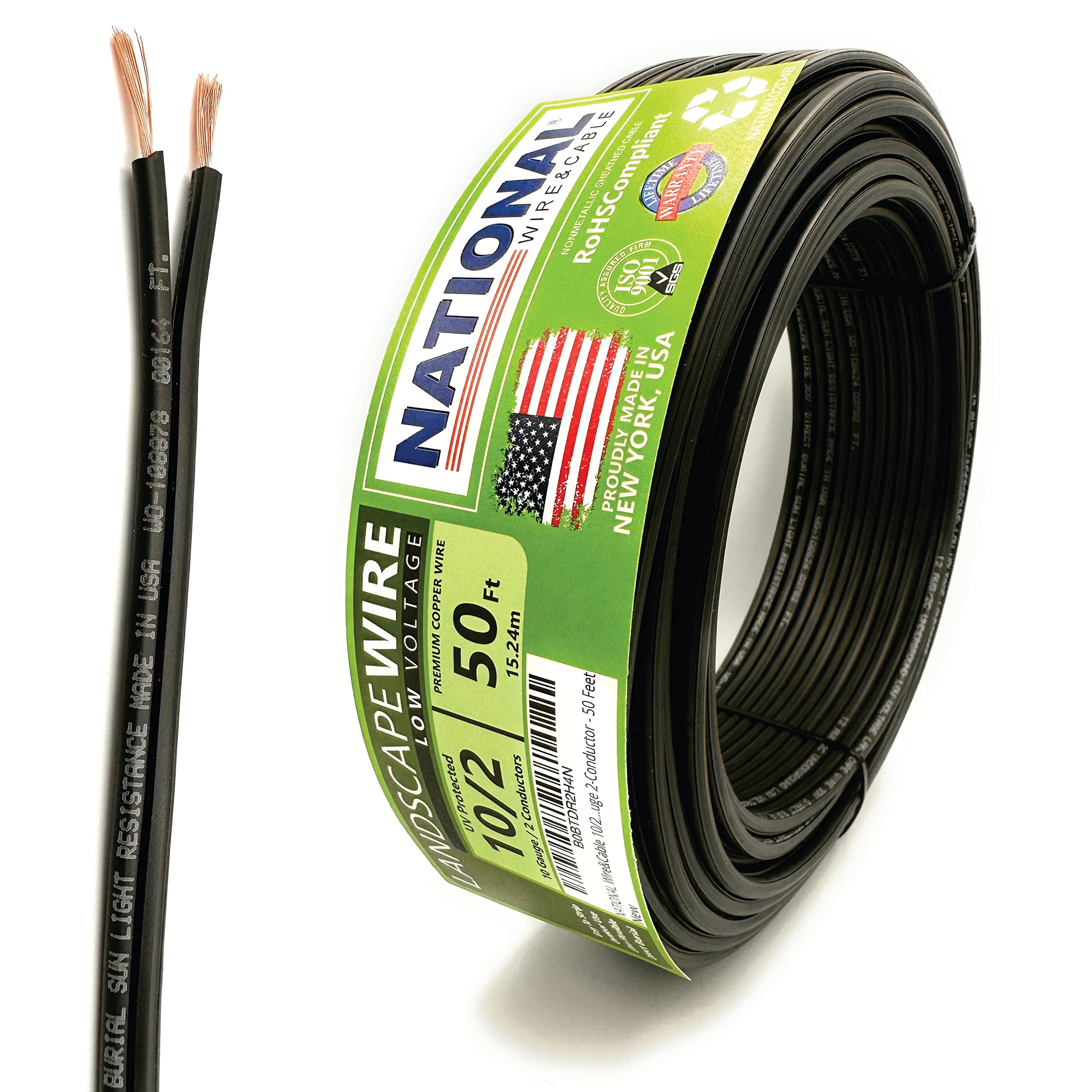 NATIONAL Wire&Cable 10/2 Low Voltage Landscape Lighting Wire - Made in ...