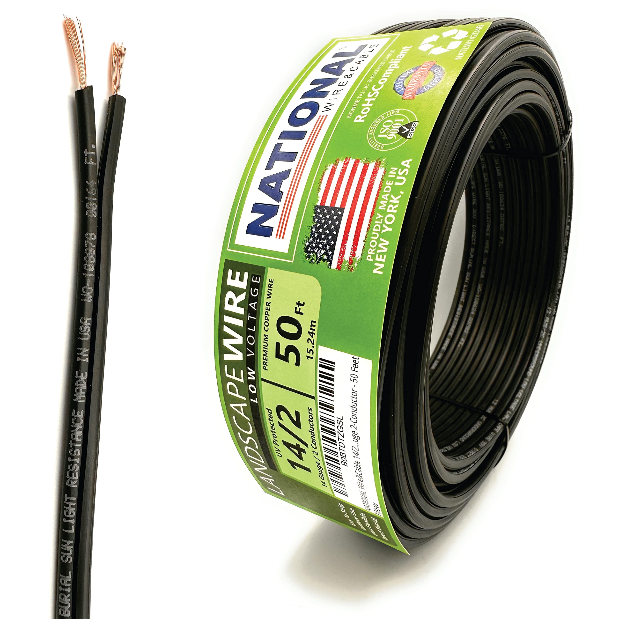 NATIONAL Wire&Cable 14/2 Low Voltage Landscape Lighting Wire - Made in ...