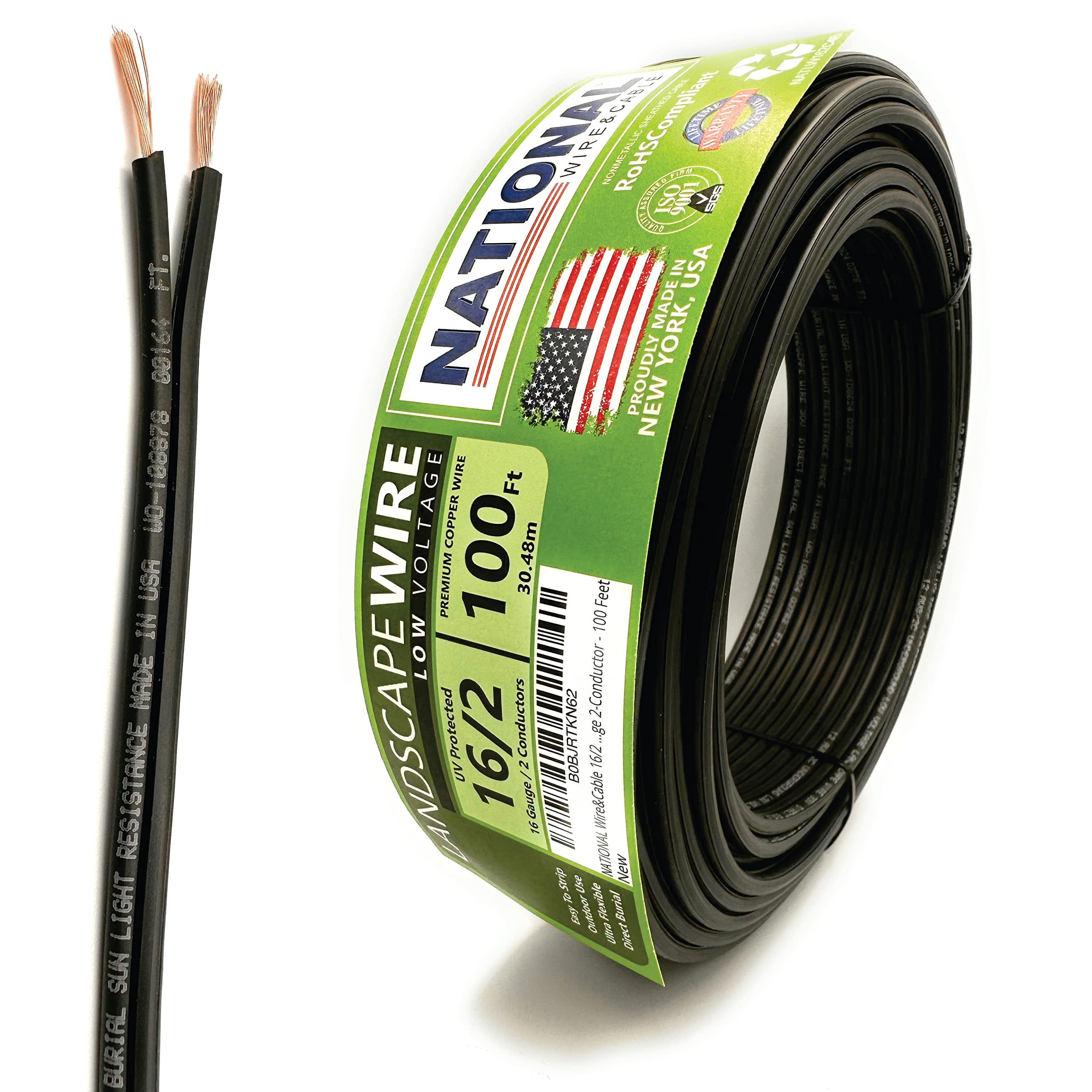 NATIONAL Wire&Cable 16/2 Low Voltage Landscape Lighting Wire - Made in ...