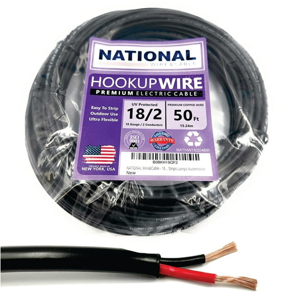 Electrical Wire 18 AWG in Black for Electronics and Wiring Projects