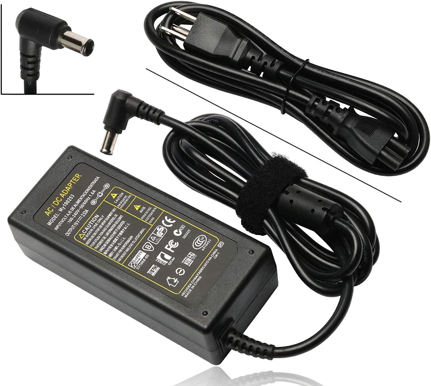19V 2.53A AC DC Adapter Charger for Samsung Smart HDTV Monitor TV ...