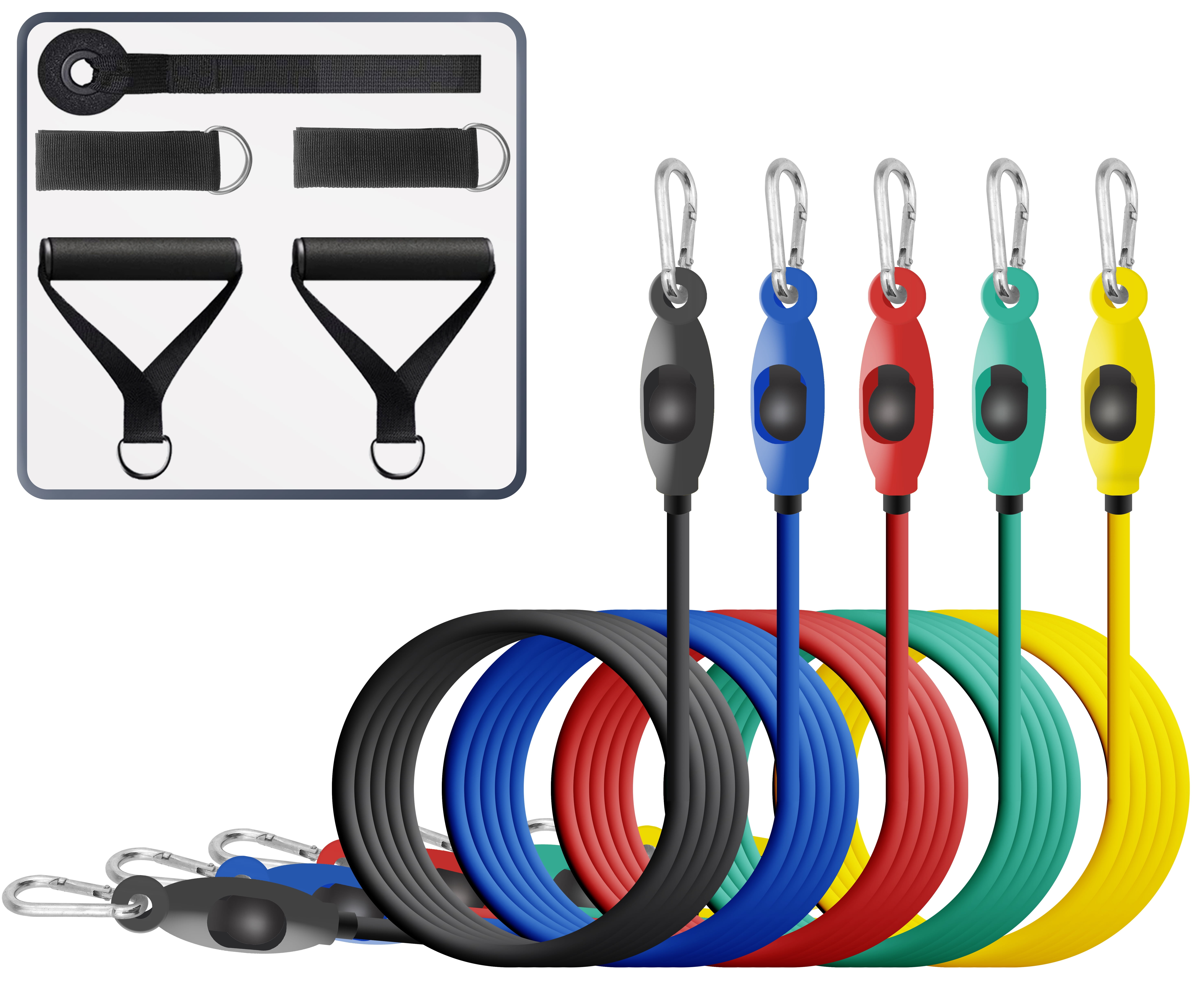 NATNO Resistance Bands Enhanced Set 11pcs, 150lbs Upgraded Fitness ...