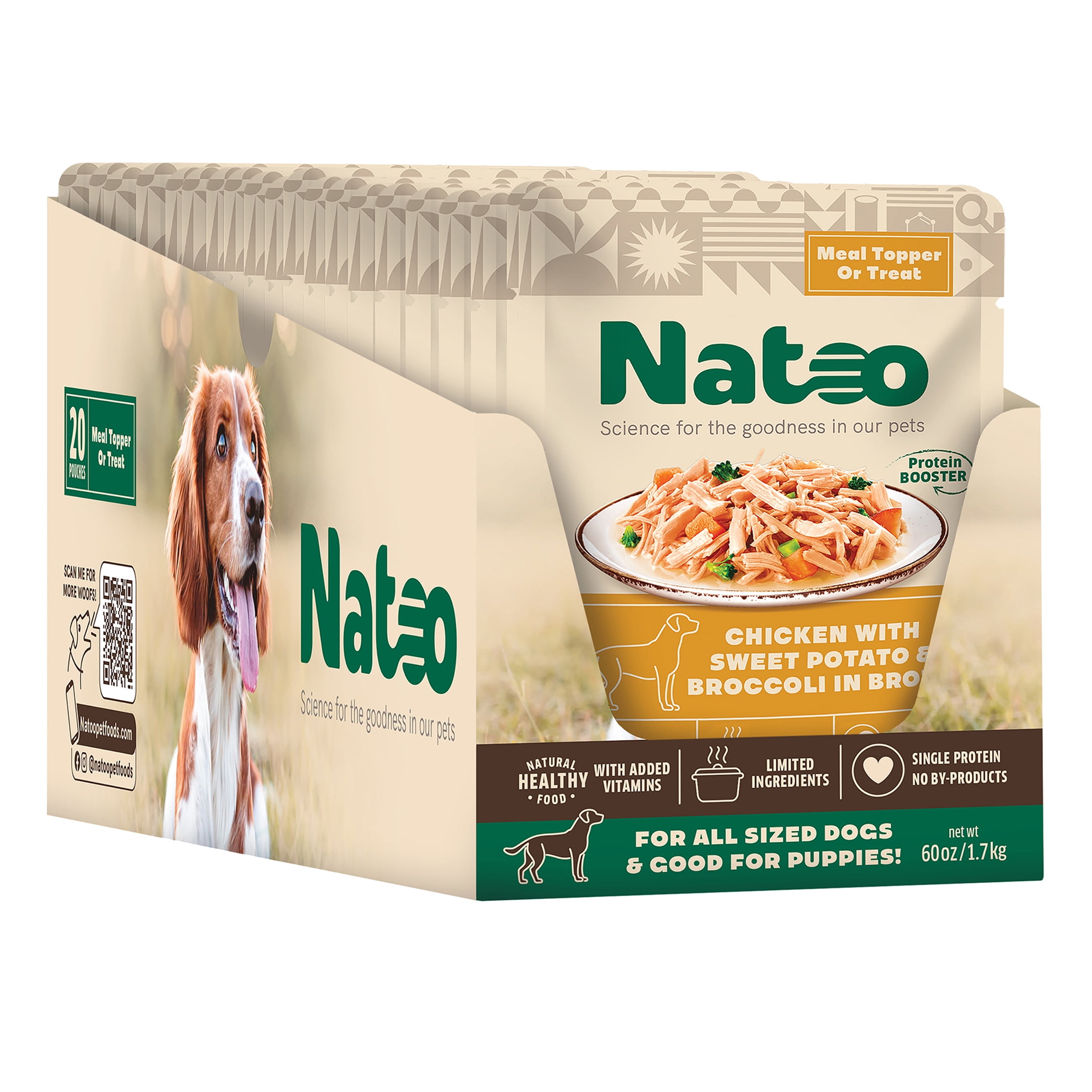 NATOO Dog Food Topper for Picky Eaters & Dog Treat (Chicken, Sweet ...