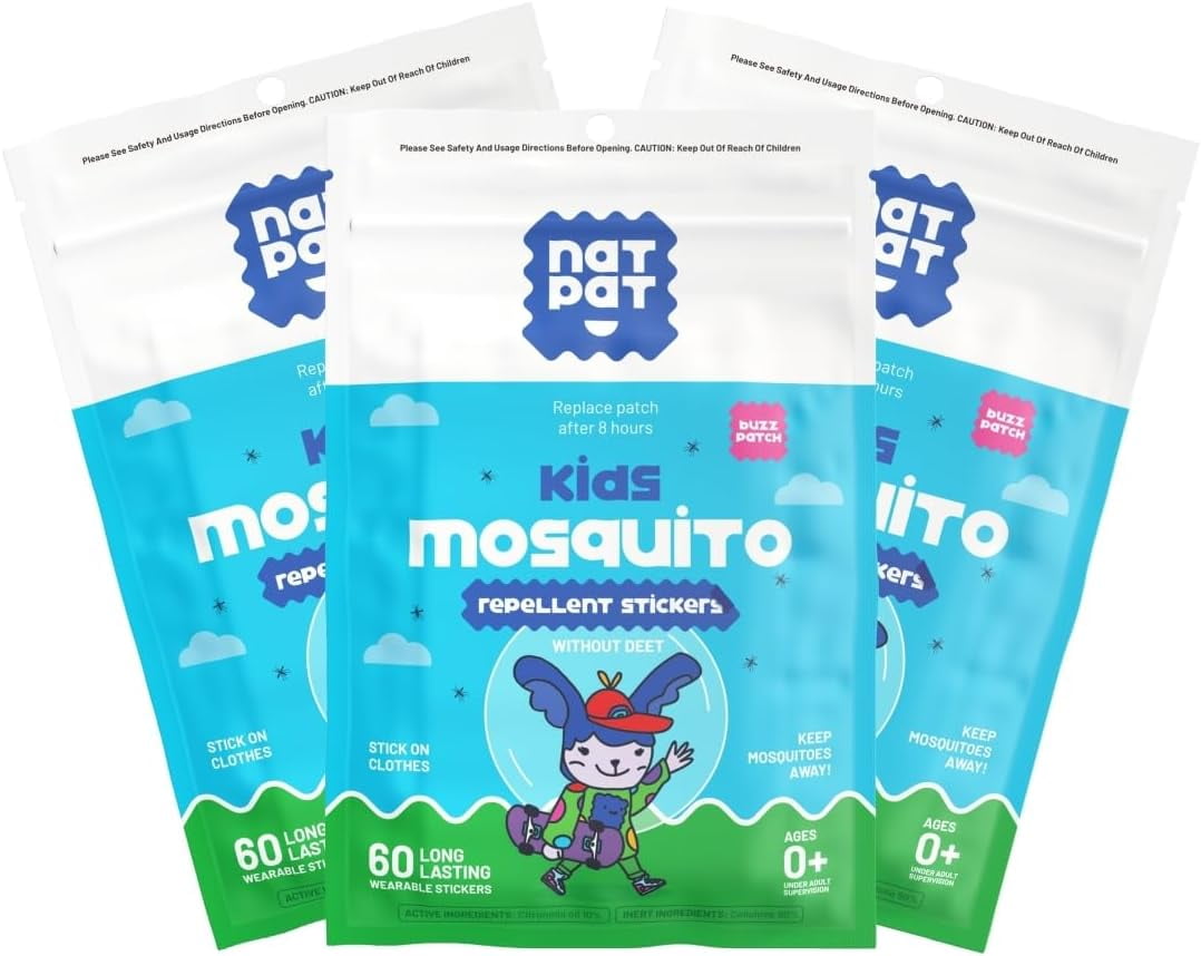 NATPAT Buzz Patch Mosquito Patch Stickers for Kids (3 pack, 180 ...
